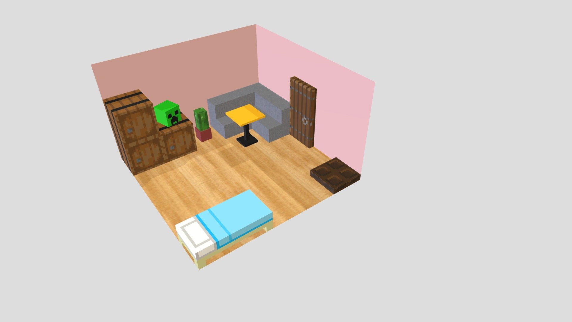 Minecraft - Bedroom - 3D model by uwu (@O3) [6aac135] - Sketchfab