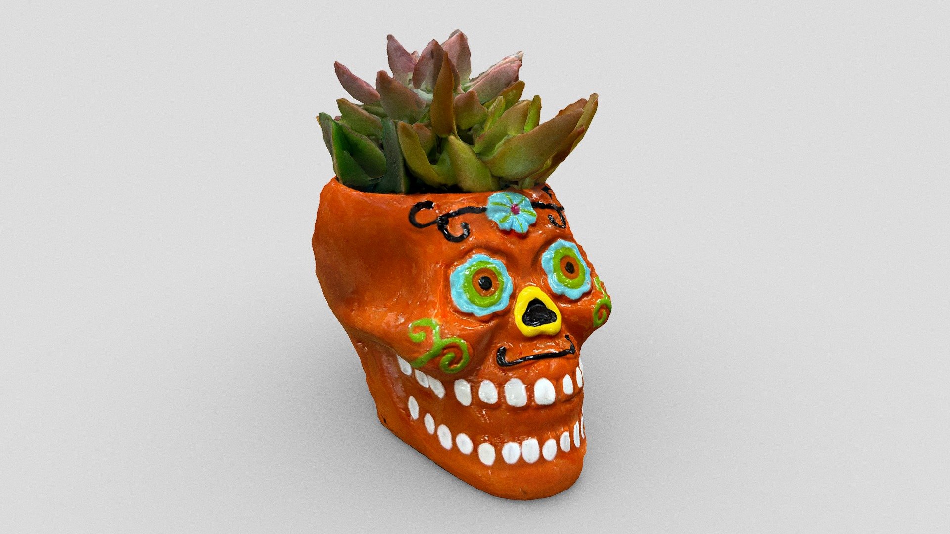 Calavera (decorative skull) with cactaceae - Download Free 3D model by ...