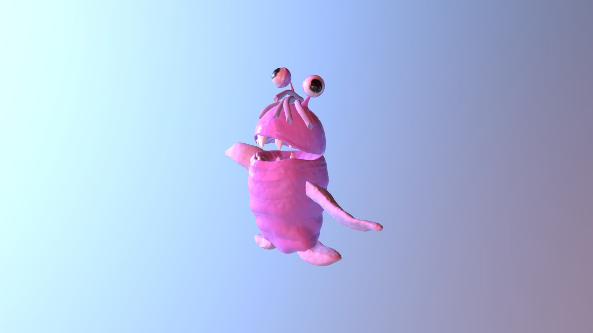 Cute Alien (Boo) (Low Poly Count) - 3D model by Hasya [6ab1a22] - Sketchfab