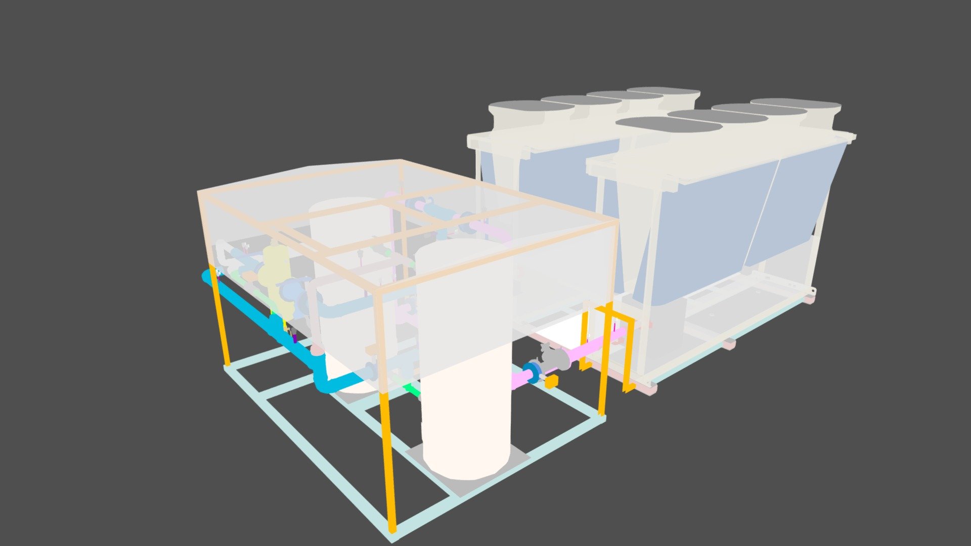 Chiller and Skid Setup - 3D model by eli.superheat [6ab4246] - Sketchfab