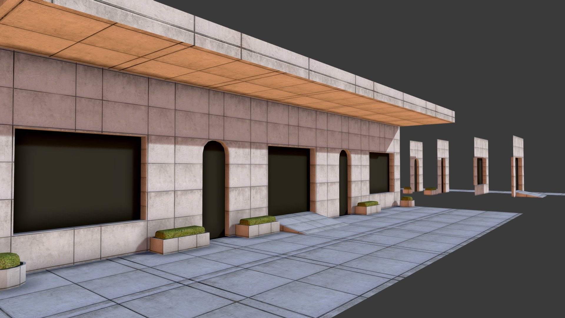 Modular Road Side House Buildings Low Poly - Download Free 3D model by ...