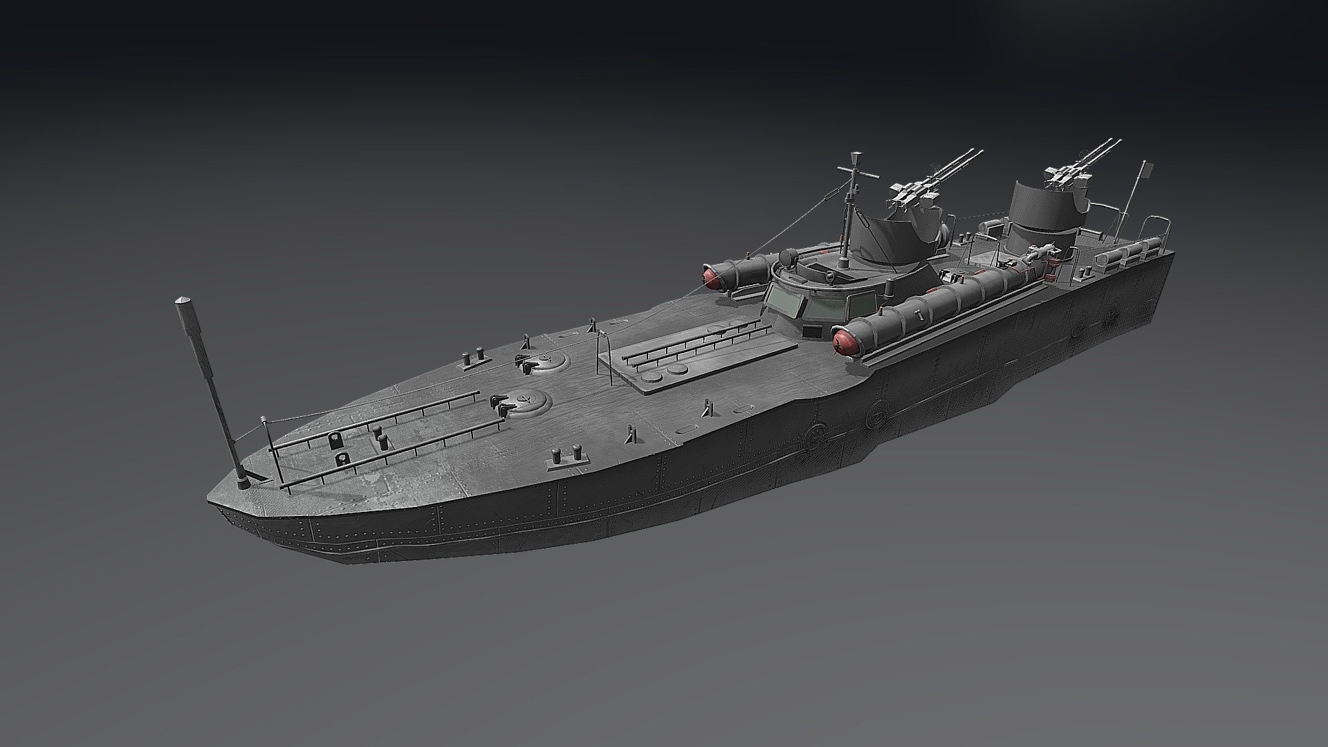 USSR torpedo boat "Komsomolets" - 3D model by oush7 [6ab6129] - Sketchfab