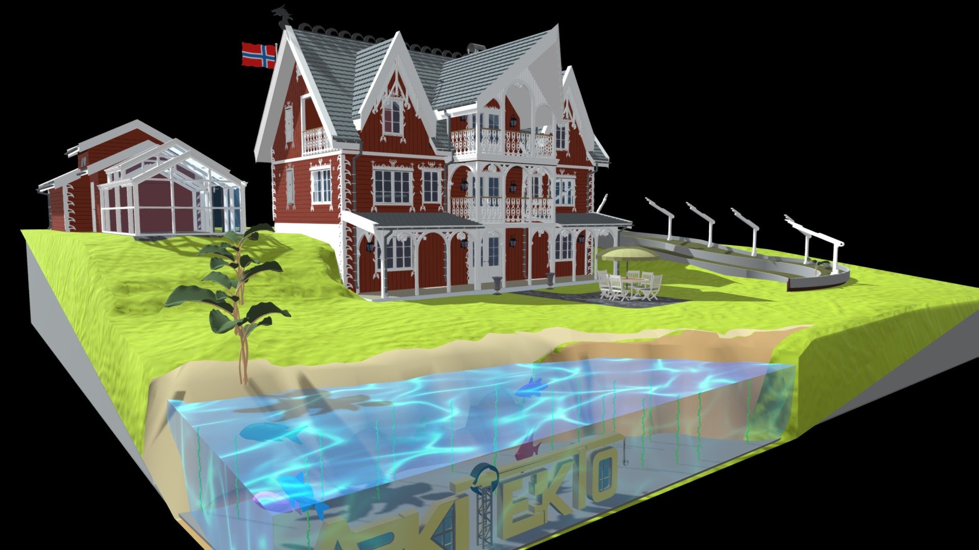 TRADISJON # 1 ( Dragestil - norwegian ) - 3D model by A R K I T E K T Ø ...