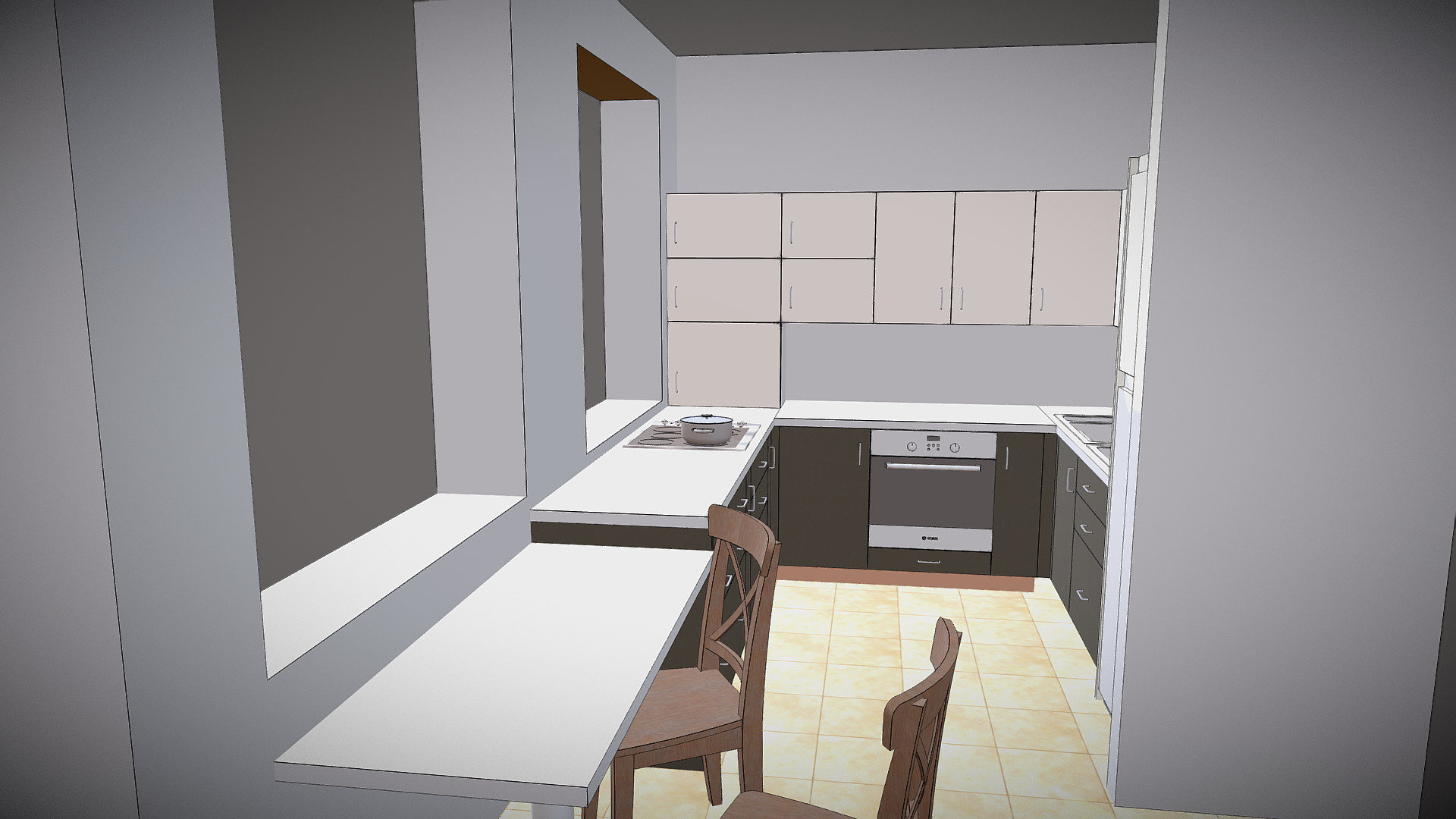 Kitchen draft plan (@0000-3-1_v2.) - 3D model by Csaba.Sík (@csab ...