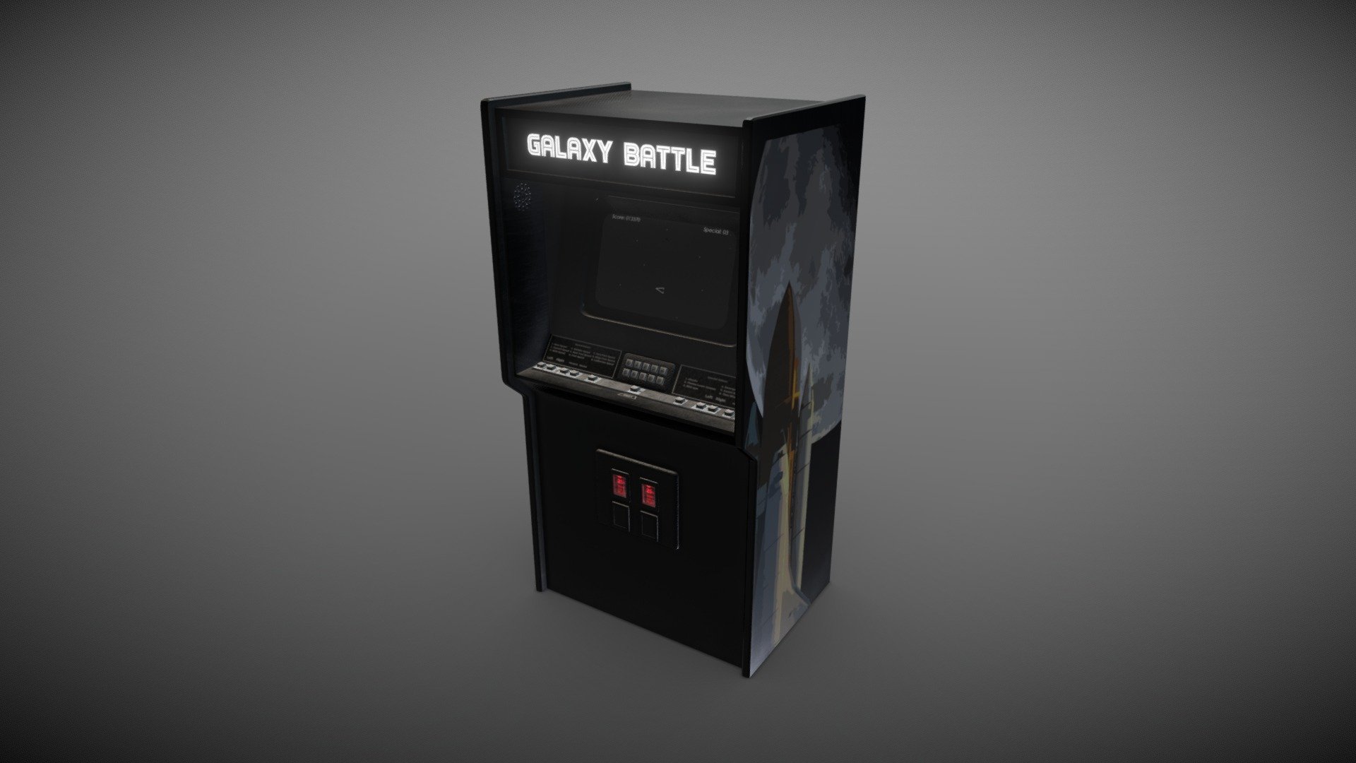 Retro Galaxy Battle Arcade Machine - Buy Royalty Free 3D model by ...