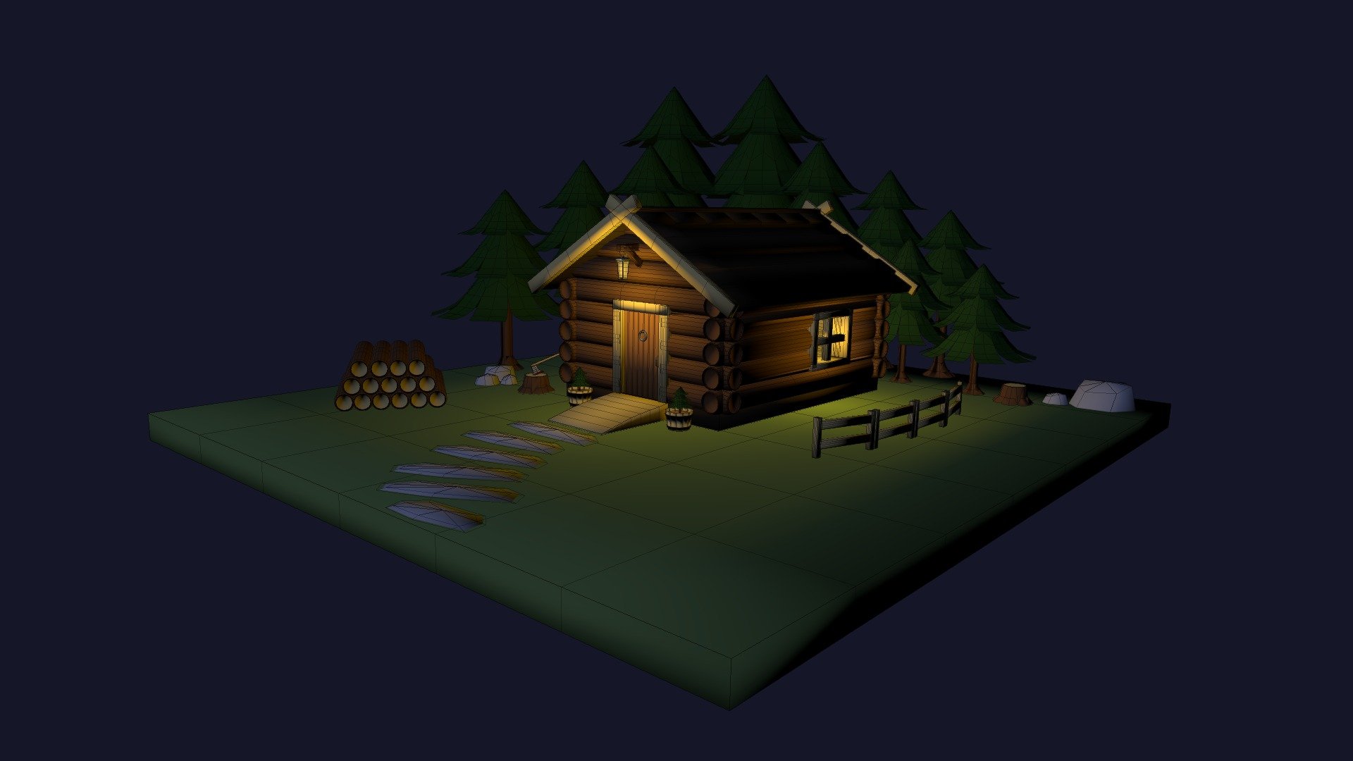 3D Cabin Scene - 3D model by lilycarpenterdigital [6ad37aa] - Sketchfab