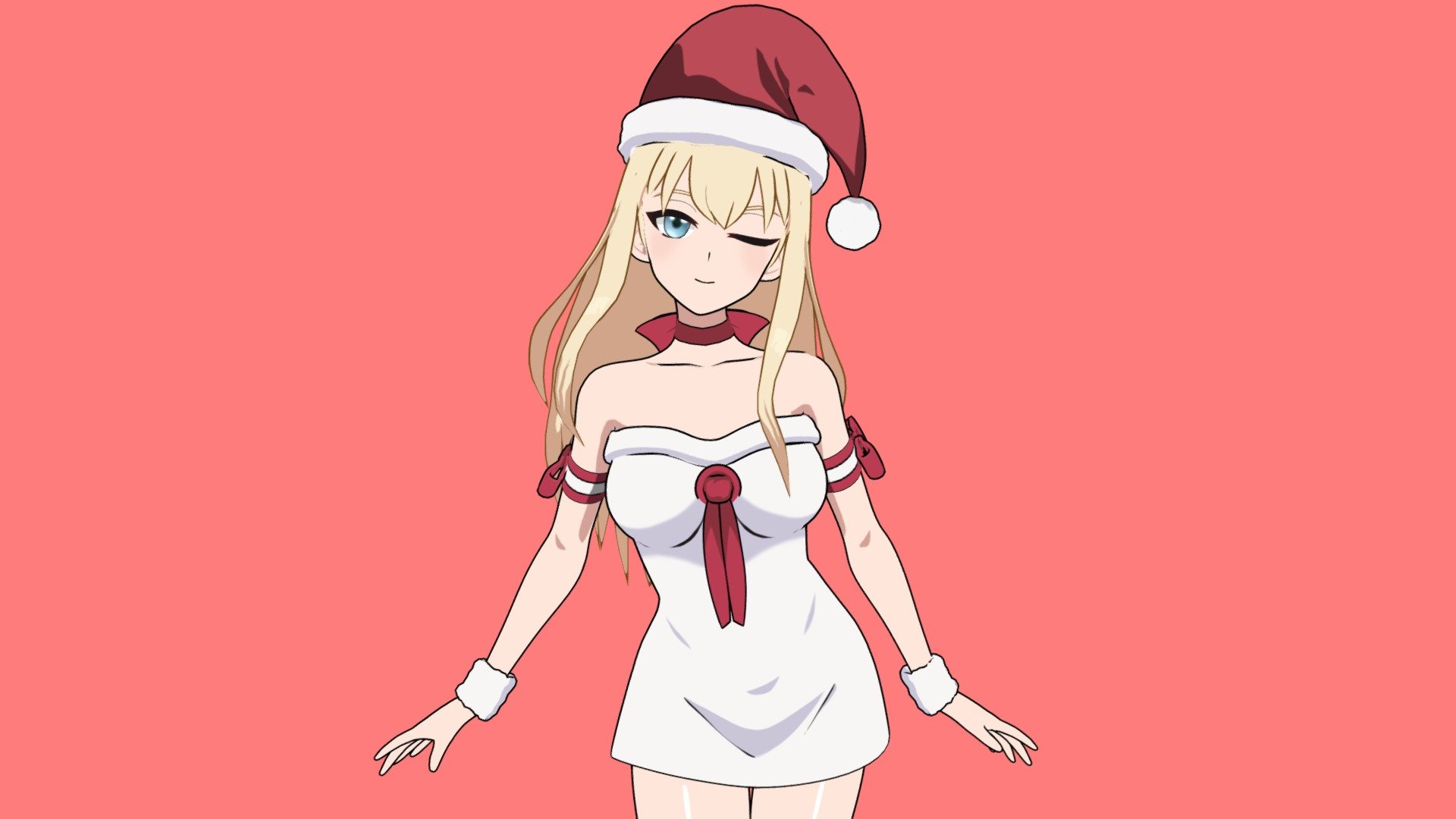 Mrs.Claus - Anime girl - 3d model - Buy Royalty Free 3D model by ...