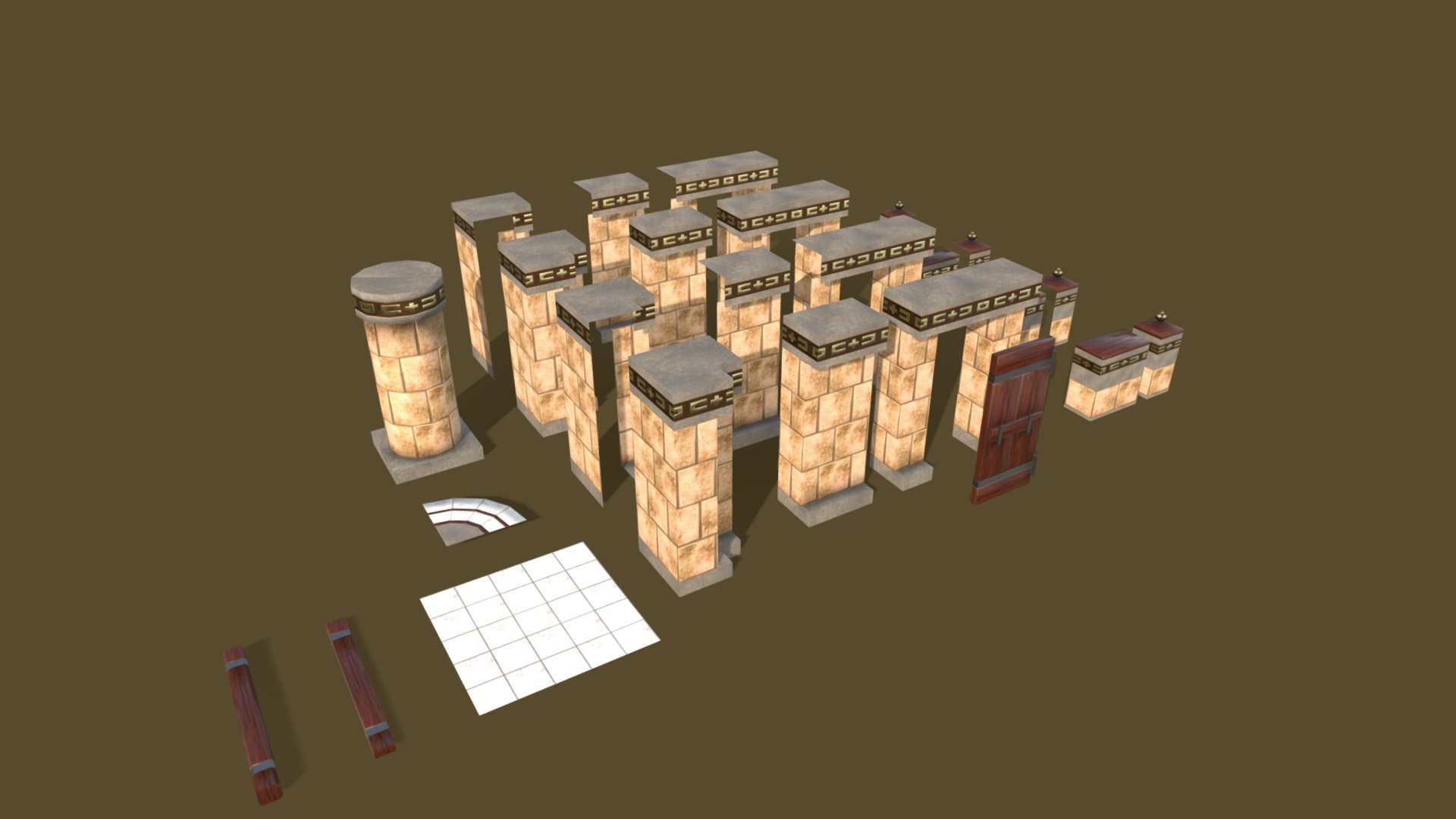 Castle walls (asset) - 3D model by Amil (francescolima74 ...