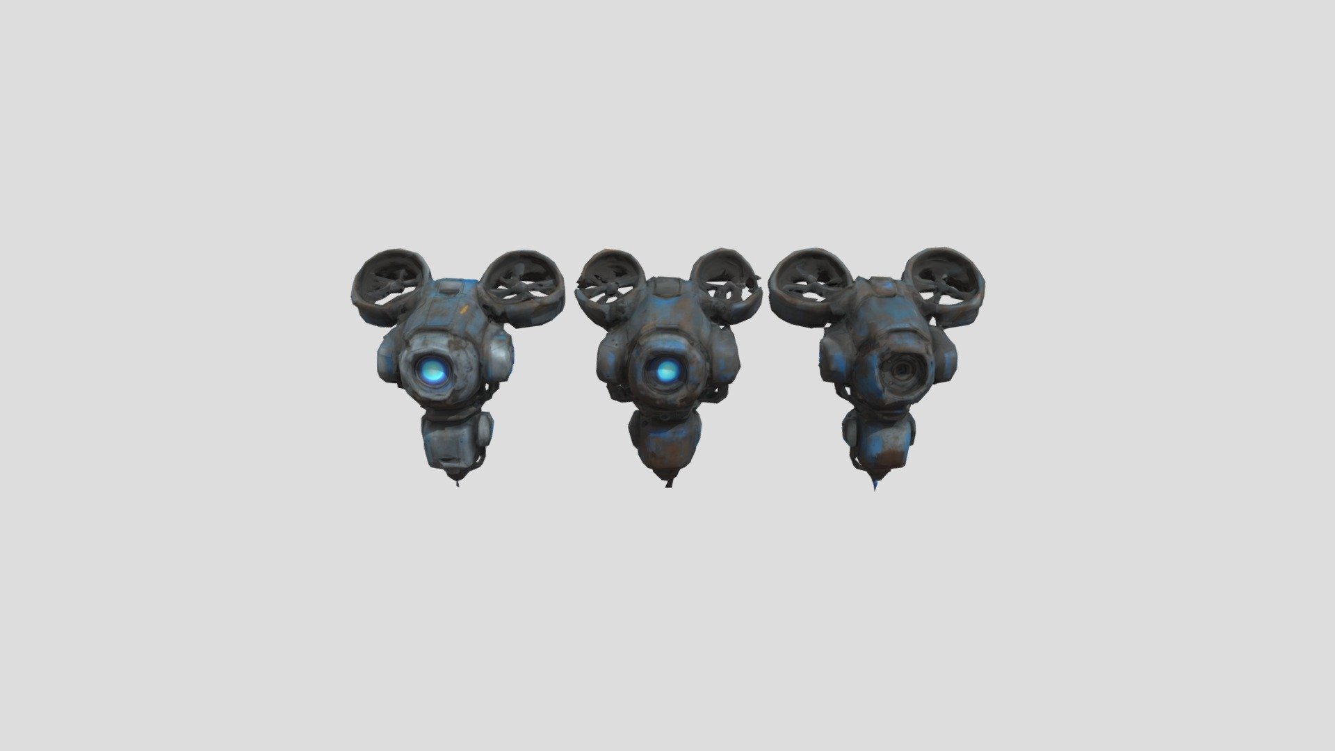 Drone Trio - 3D model by yronthal [6ae6419] - Sketchfab