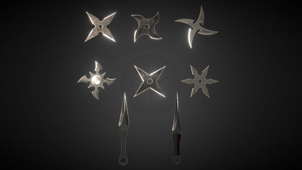 Shuriken Pack x8 - 3D model by 3diz-art [6ae8d25] - Sketchfab