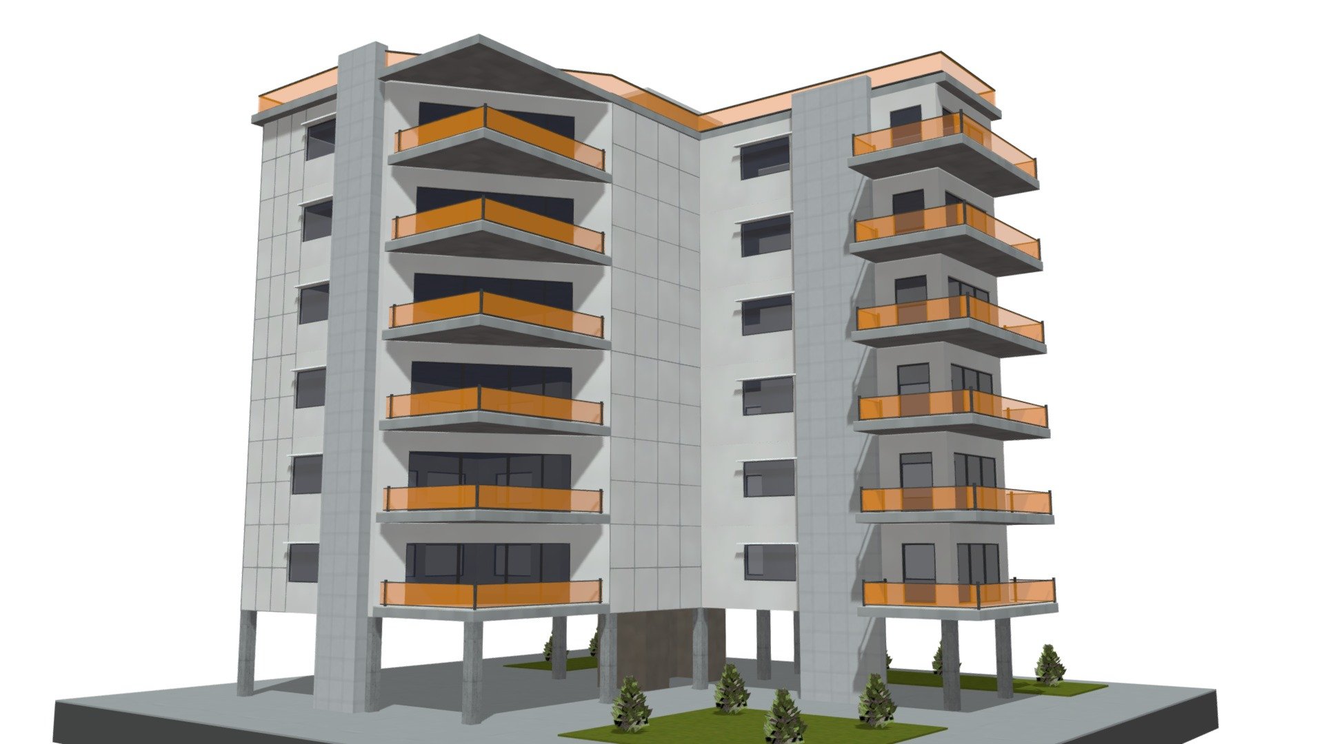 modern apartment house building design - Download Free 3D model by ...