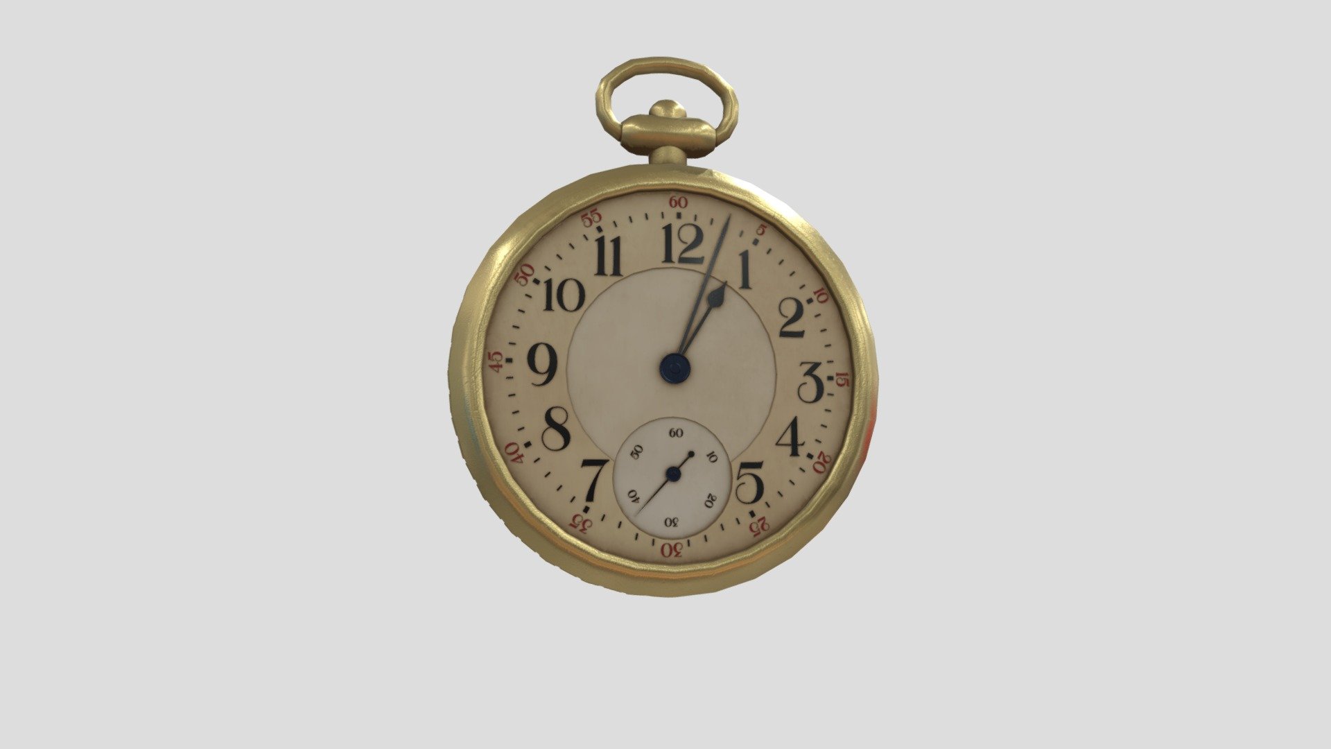 Low poly golden pocket watch - Download Free 3D model by Damien S ...
