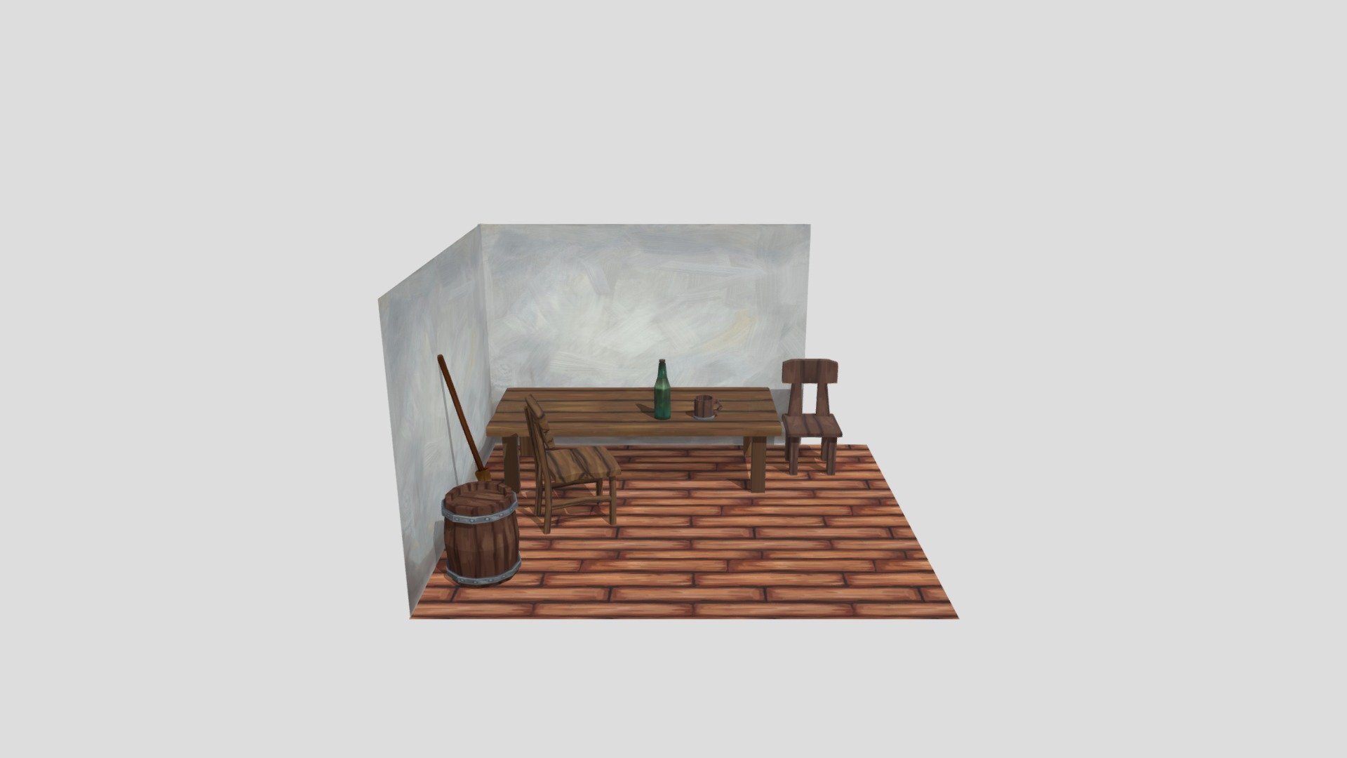 Low poly hand-painted interior - 3D model by sanmacanvas [6afb5f8 ...