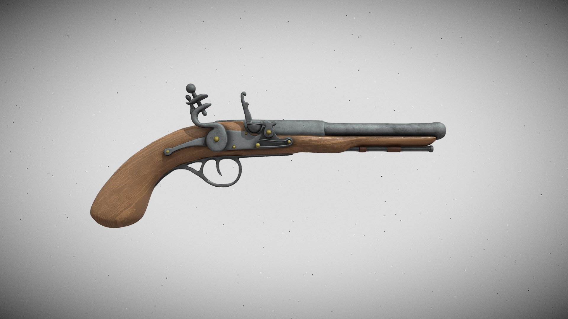 flintlock pistol - 3D model by TobyBungay [6afbe89] - Sketchfab