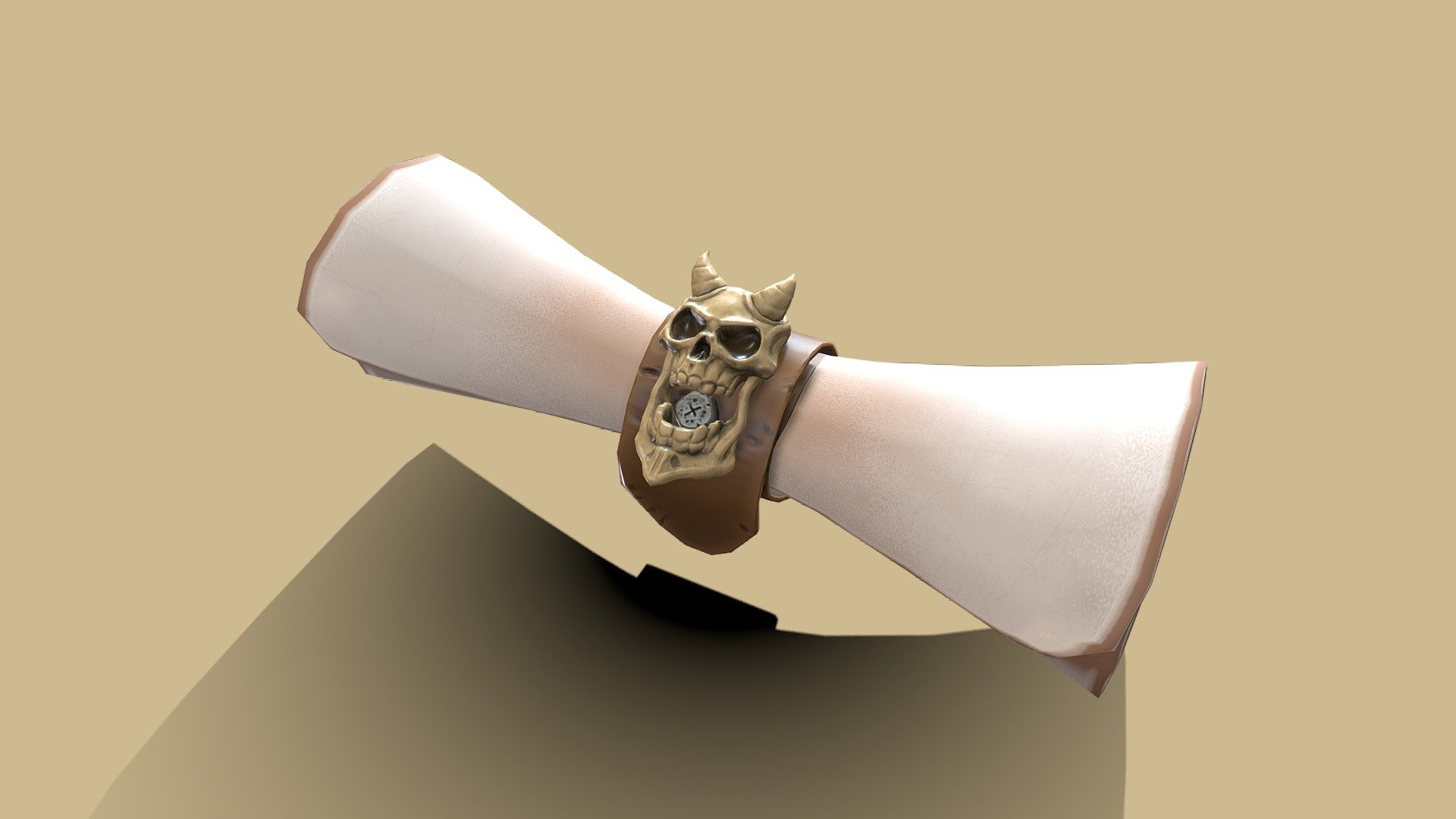 Stylized scroll with demonic skull prop - Download Free 3D model by ...