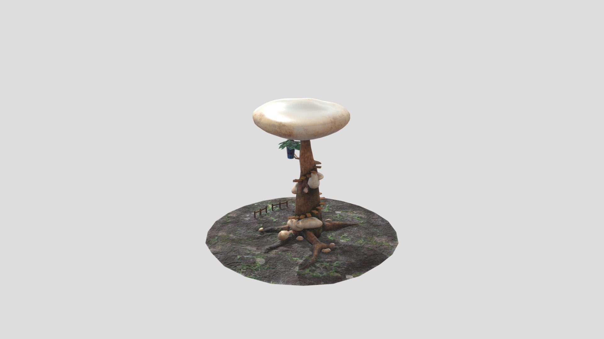 mushroom treehouse - 3D model by Andreea (@andreeanan) [6afd55a ...