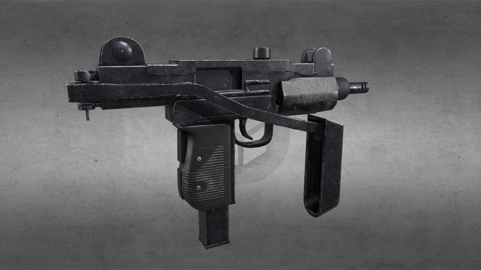 Mini UZI low-poly model - 3D model by Konstantin Kaftaykin (@3dKostya ...
