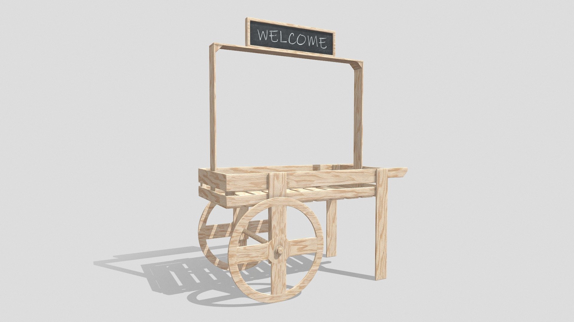 Wooden Vendor Cart - Buy Royalty Free 3D model by CGBee (@cg.bee ...