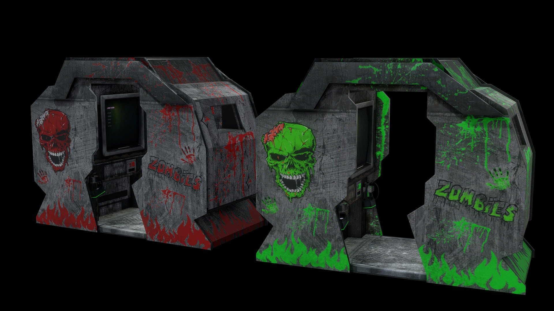 Zombie Arcade Machines - 3D model by JuneBug (@Amber.Davey) [6b150bd ...
