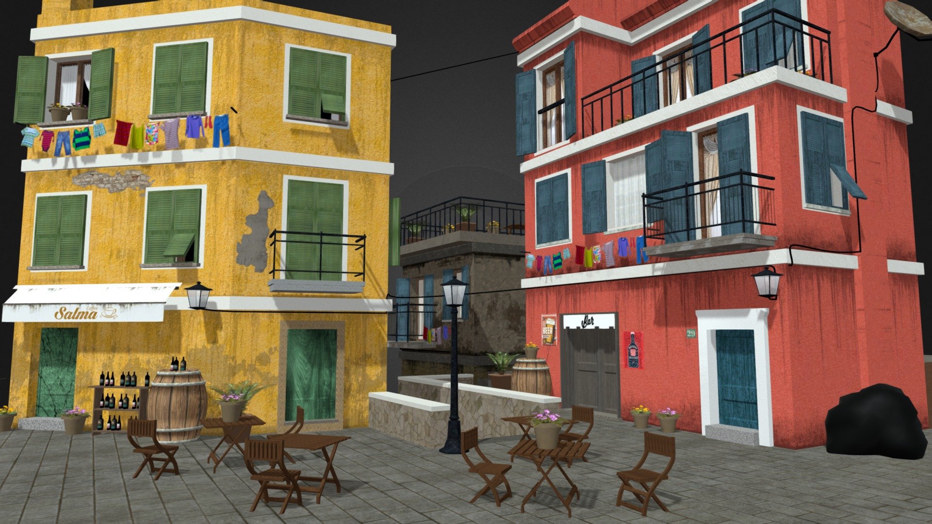 Small town - 3D model by Yen Linh Bui Nguyen (@yenlinhbnvfx) [6b1558a ...