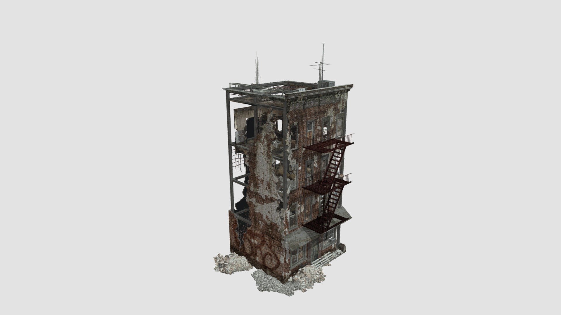 destroyed building - Buy Royalty Free 3D model by Evermotion [6b15c86 ...