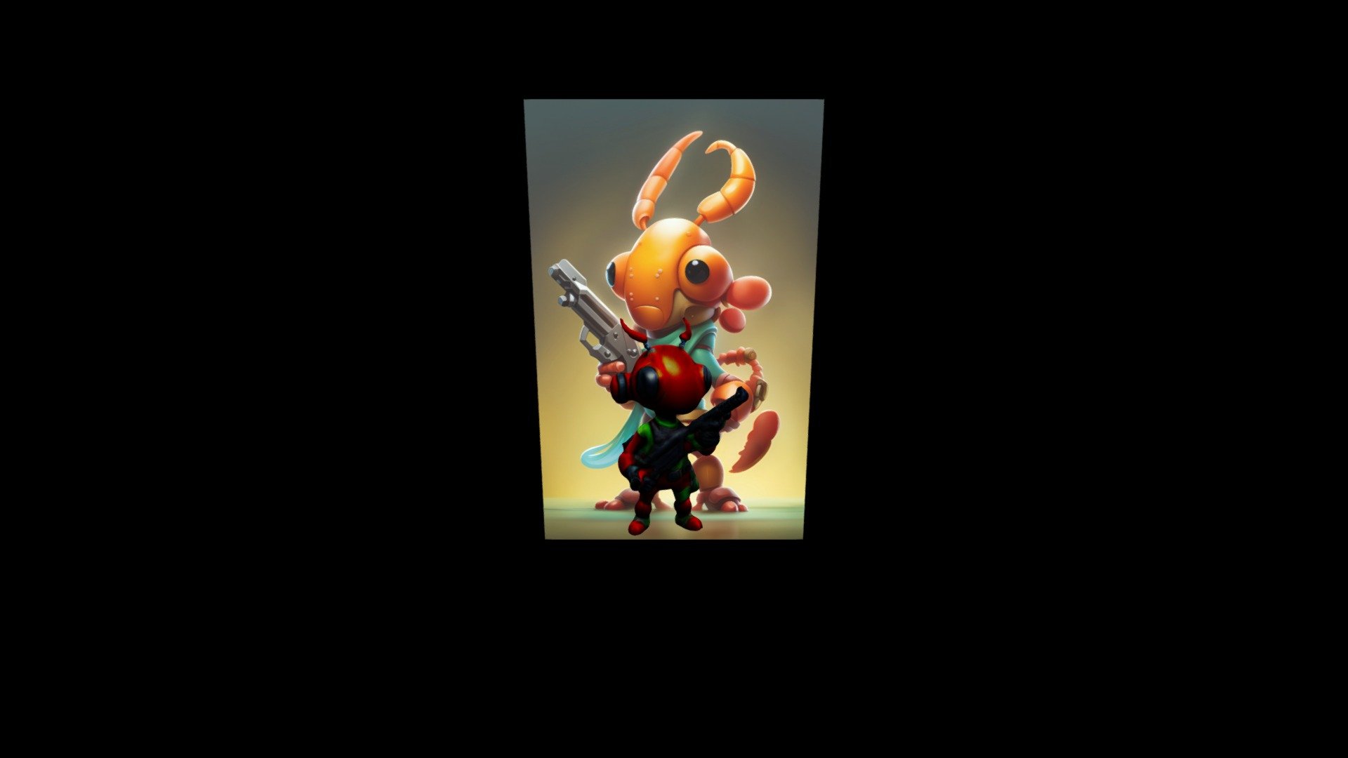 cartoon character of a small orange alien with a - Download Free 3D ...