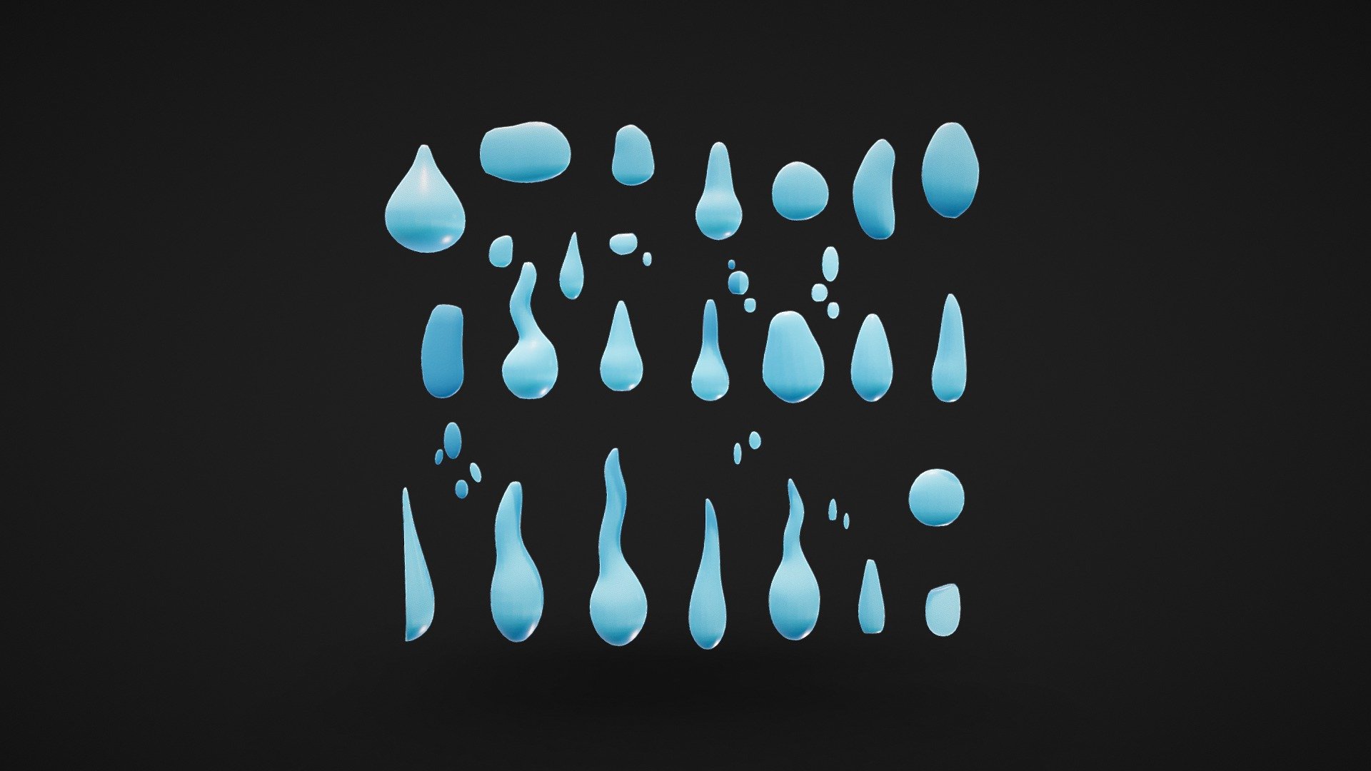 Water Drop Pack - 30 in 1 - Buy Royalty Free 3D model by Nima ...
