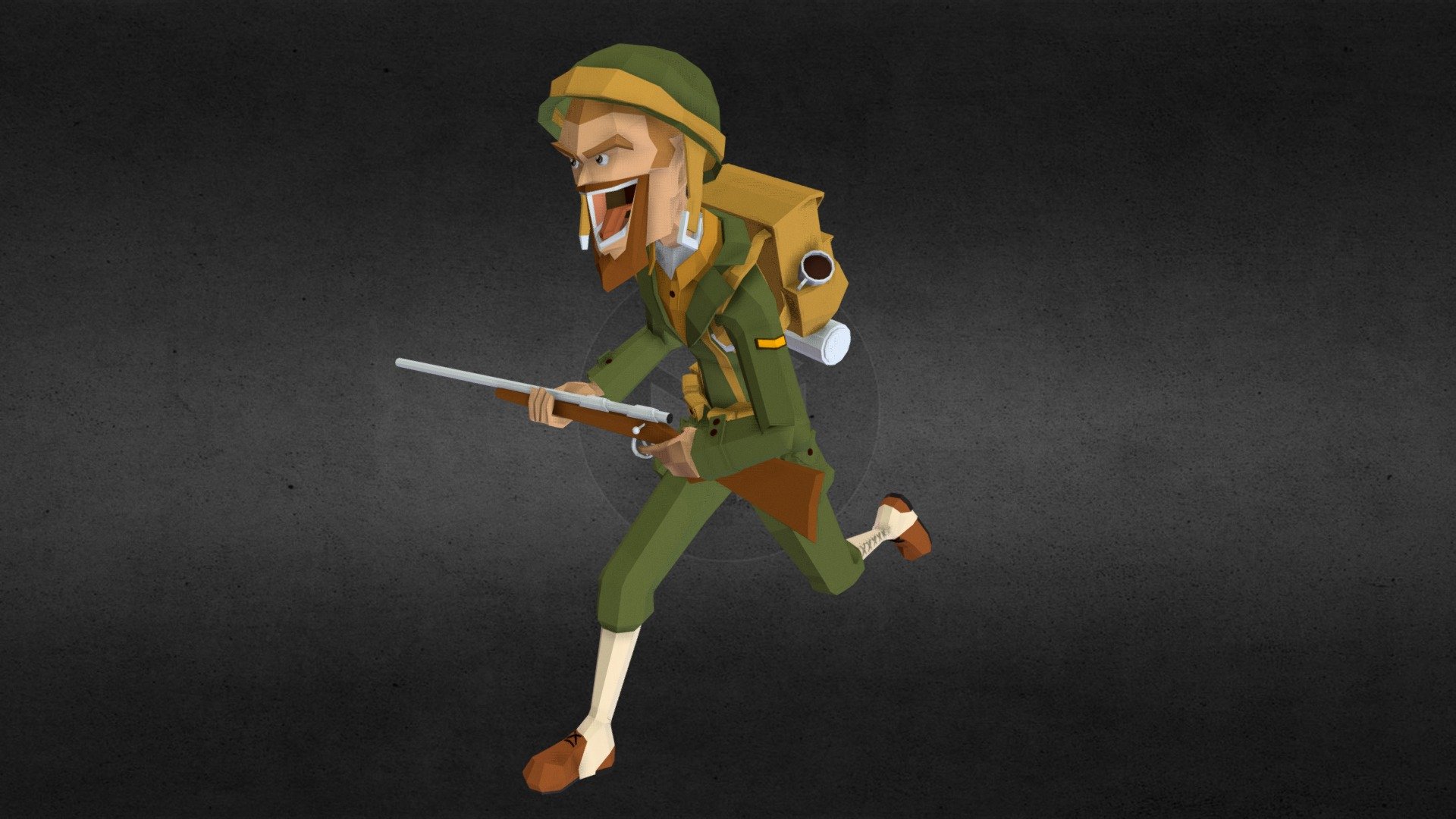 Dudu Coffee Soldier - Running - 3D model by Felipe Aquino ...