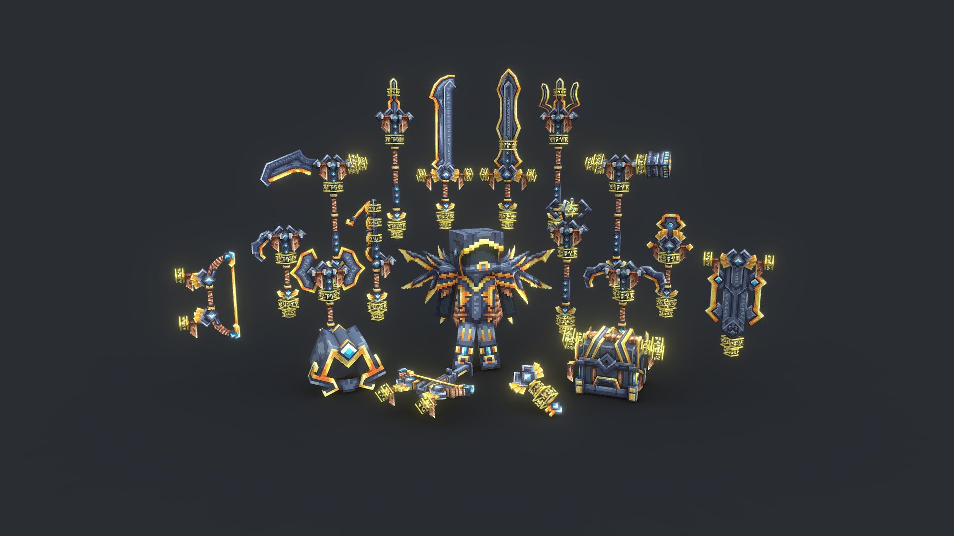 Arcanist Weapons & Tools Set - 3D model by Polygony (@polygonymc ...