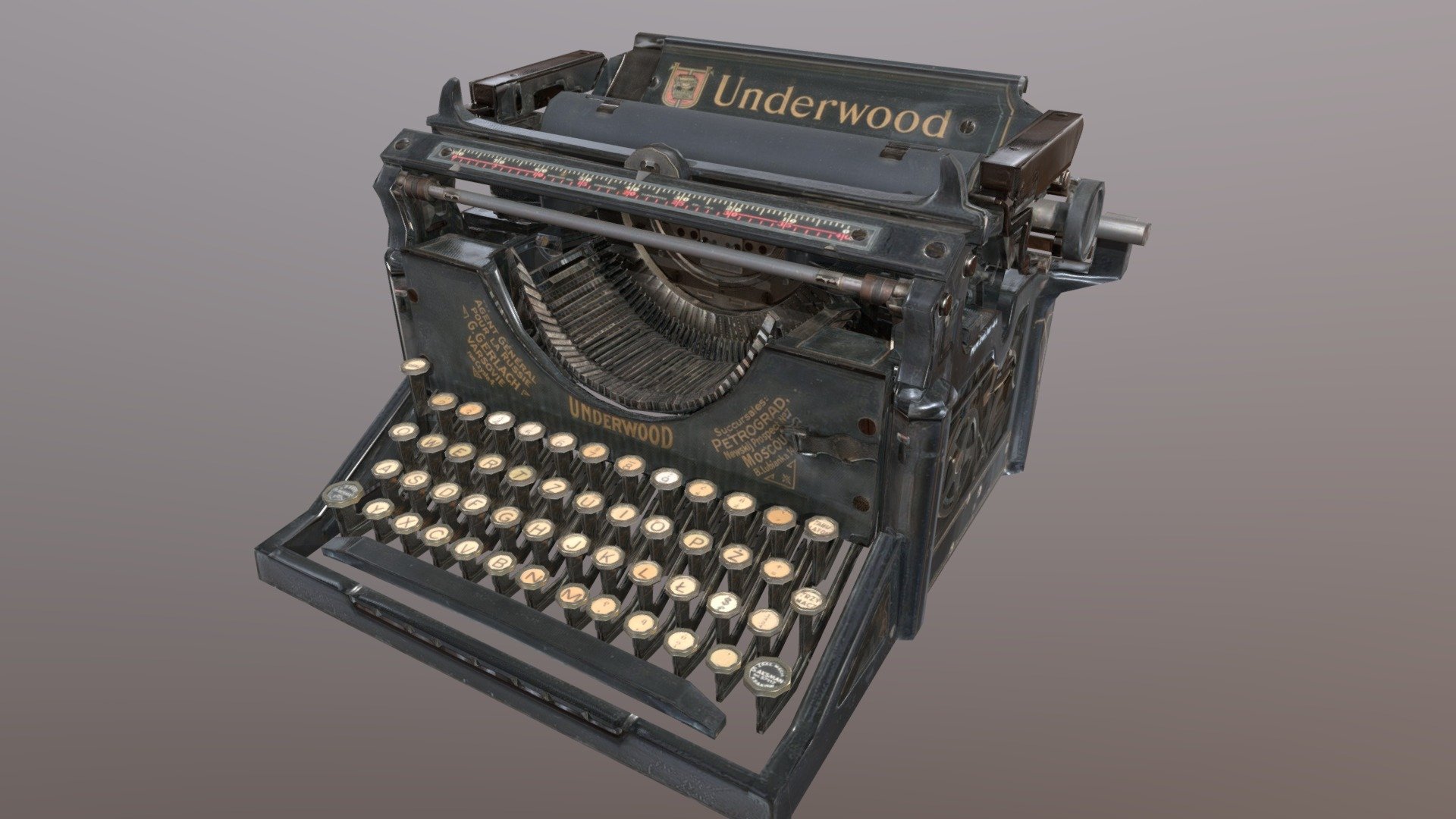 [low-poly] Underwood 5 typewriter - Download Free 3D model by Cadely ...
