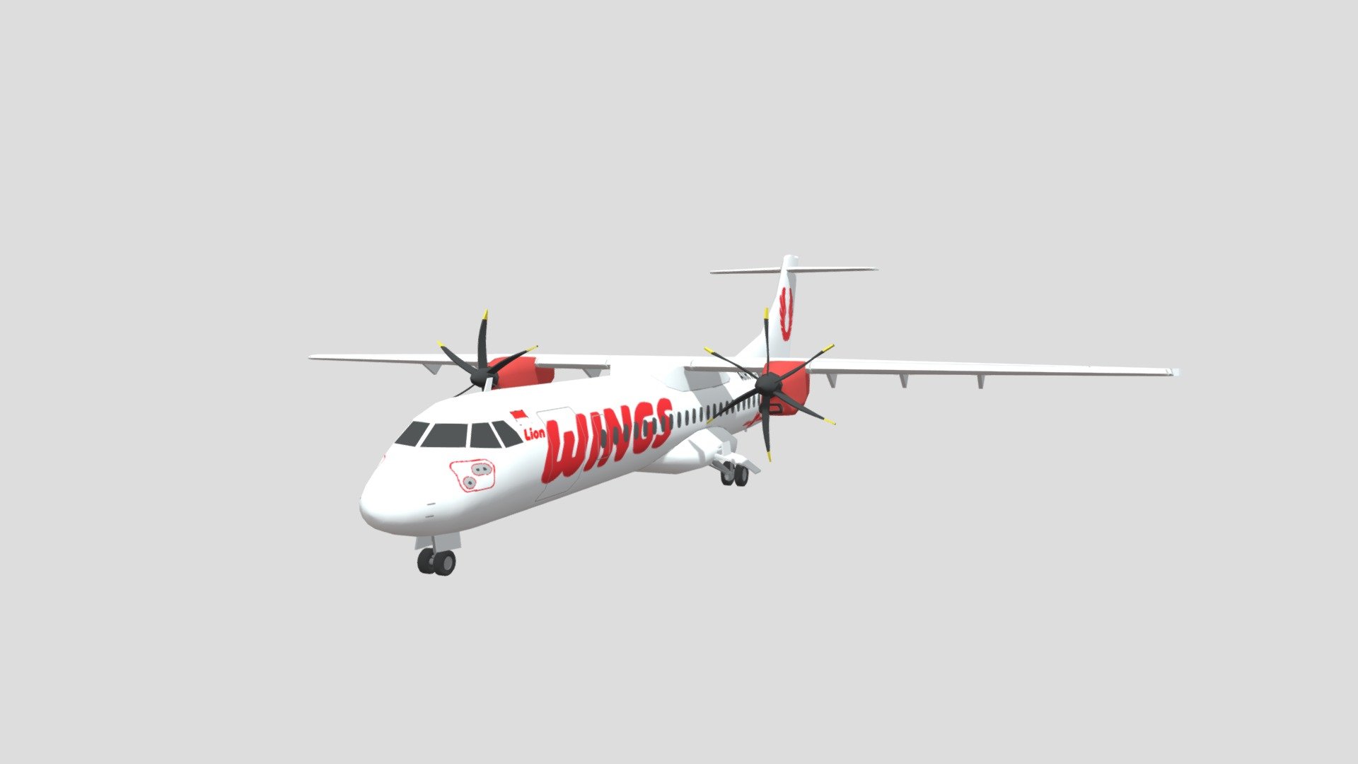 Atr 72 600 wing or lion aroplen - Download Free 3D model by taeemtasbi [6b21482] - Sketchfab