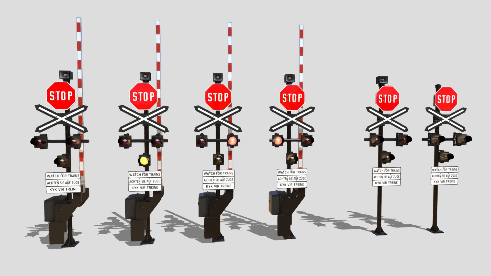 Modern Spotted Hyena Level Crossing Signals - 3D model by Signalrenders ...