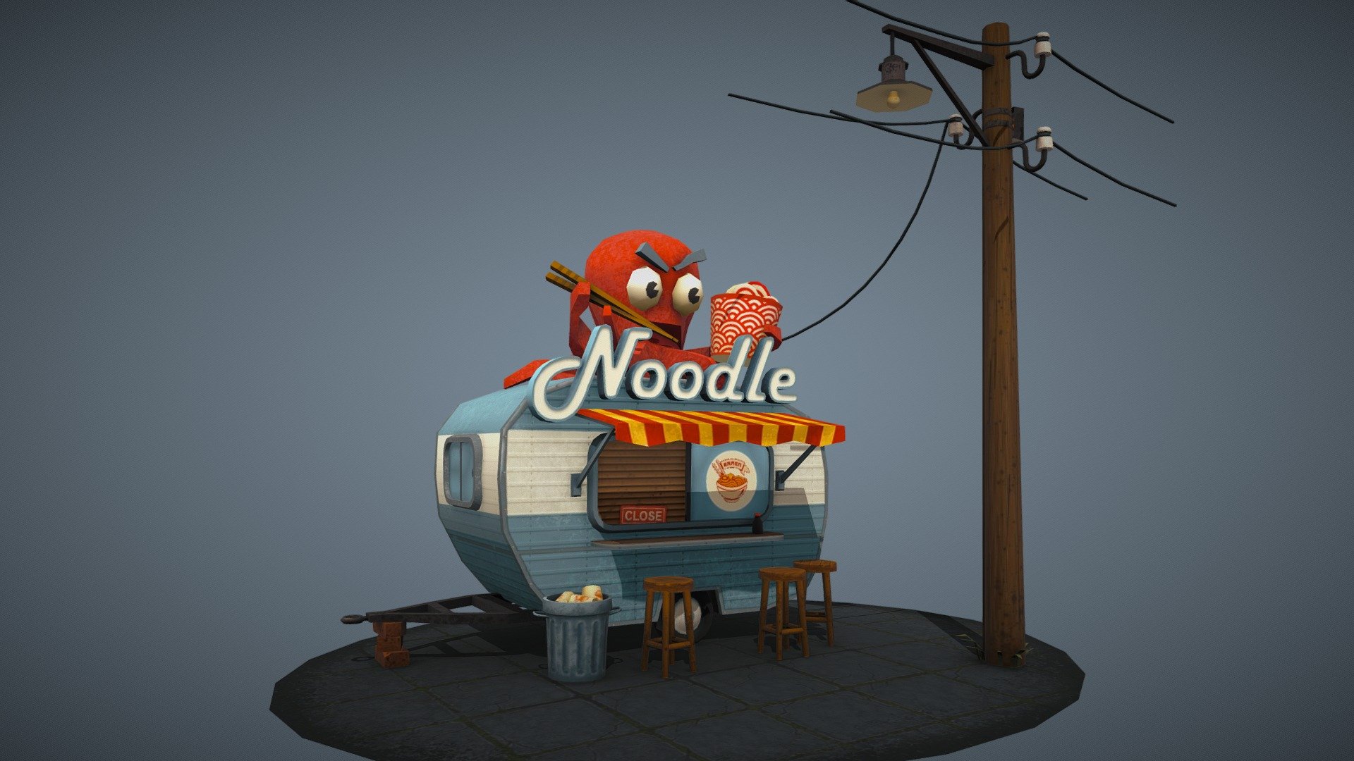 Ninja Noodle shop - 3D model by GORV [6b2b4b4] - Sketchfab