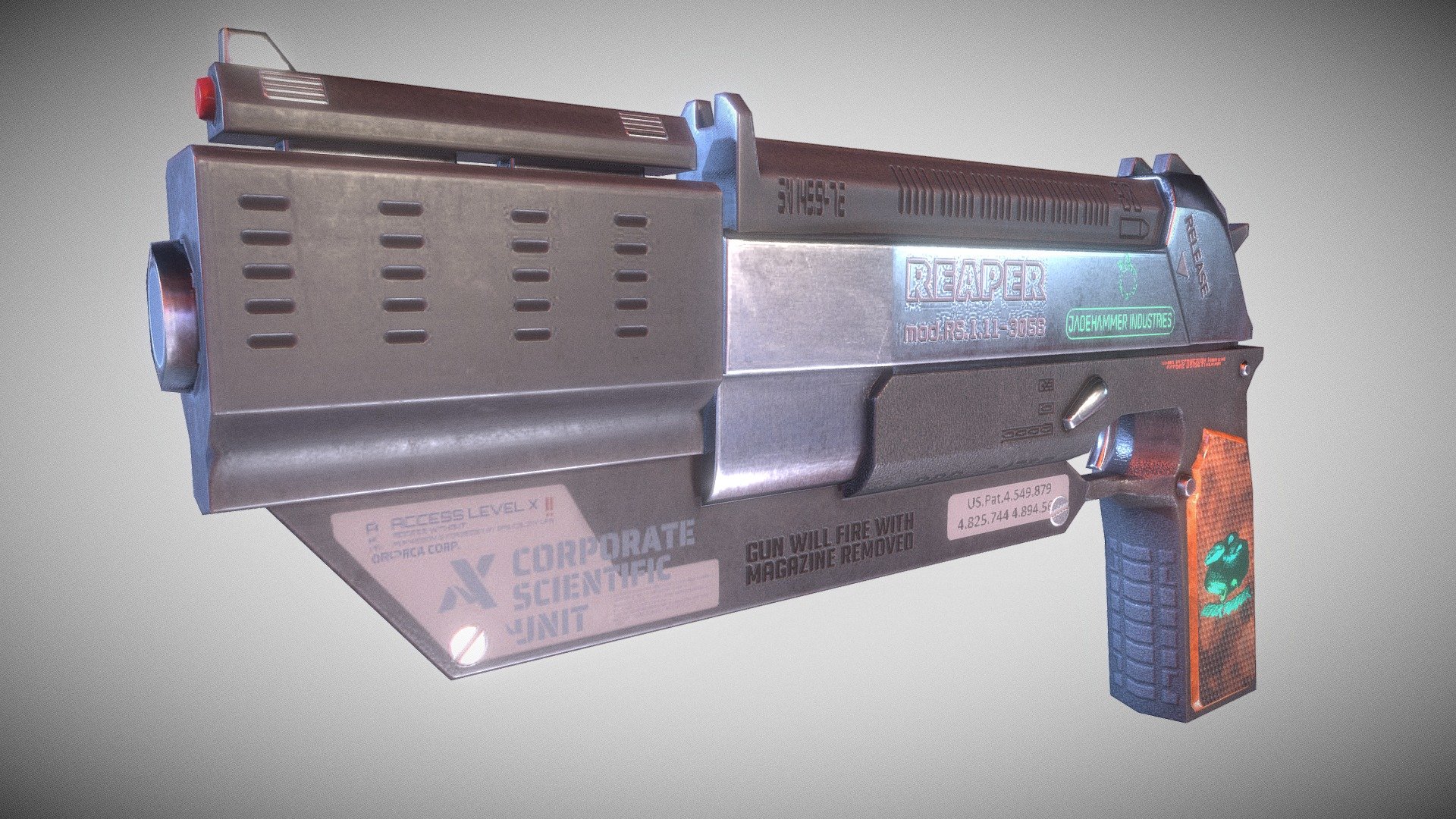 REAPER Sci-Fi Pistol - 3D model by ryosenka [6b2c18d] - Sketchfab