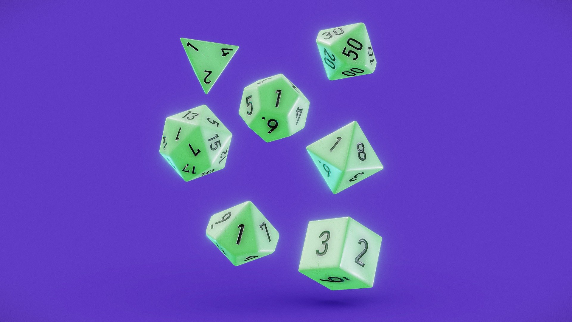 RPG dice set - PBR - Game-ready model - Buy Royalty Free 3D model by ...