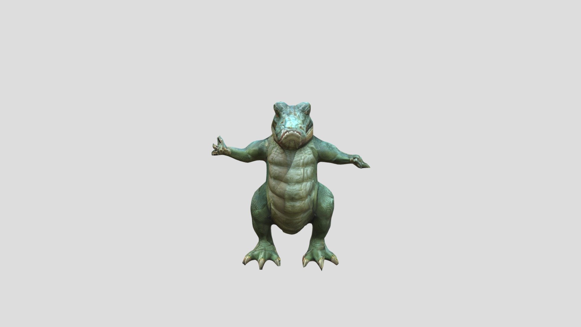 Anthro_muscular_croc_T_pose_detailed - 3D model by 3d Artist ...