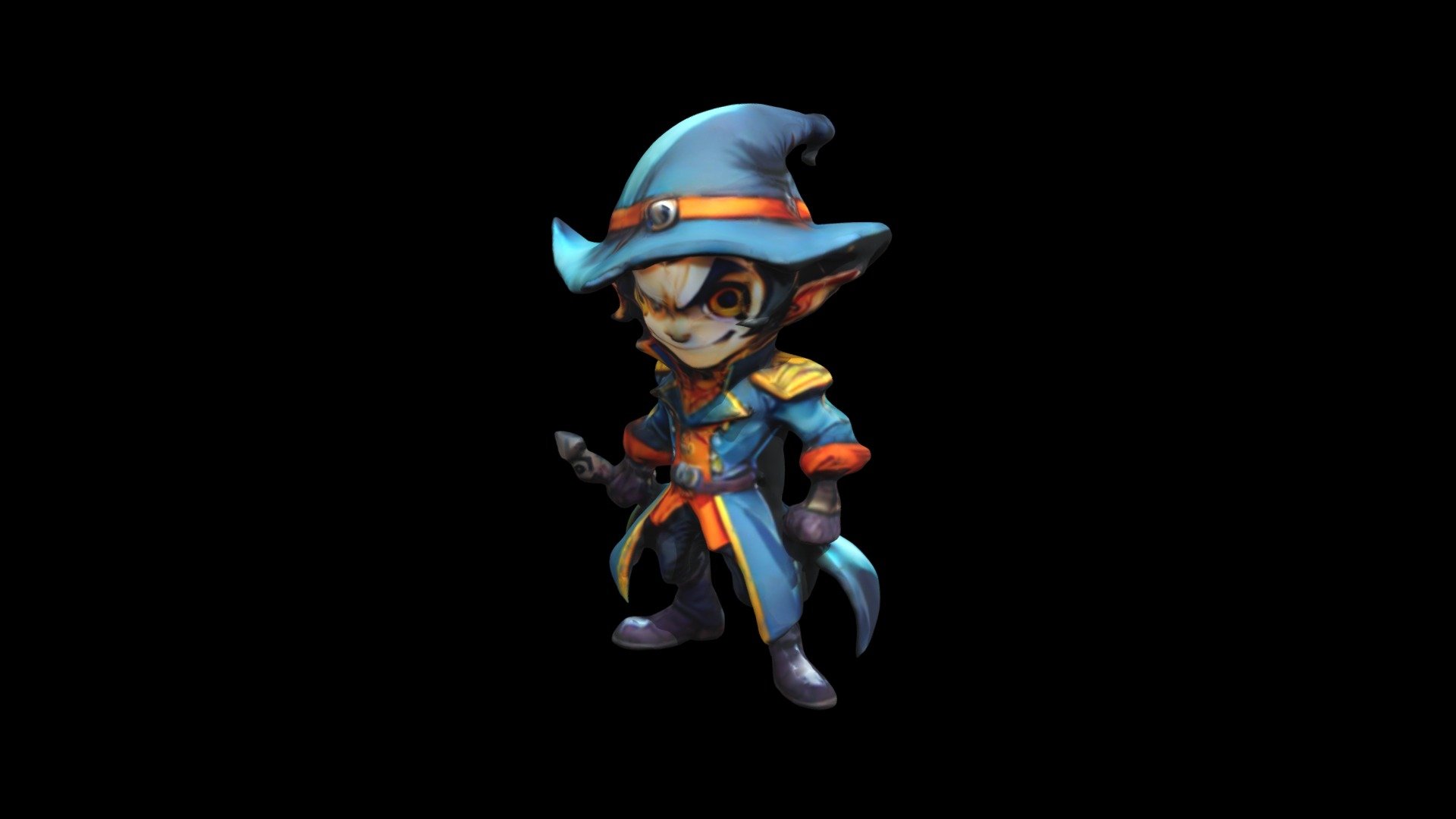 a cartoon illustration of a wizard with a poi - Download Free 3D model ...
