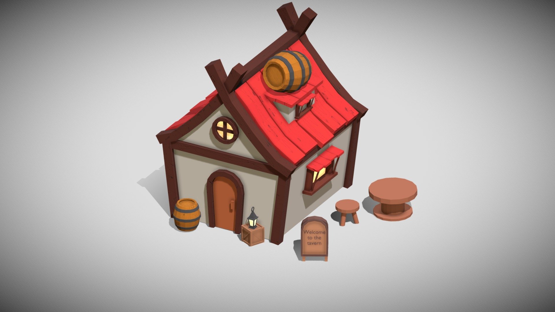 Low-Poly Tavern for Game - Download Free 3D model by bohdan.cooperation ...
