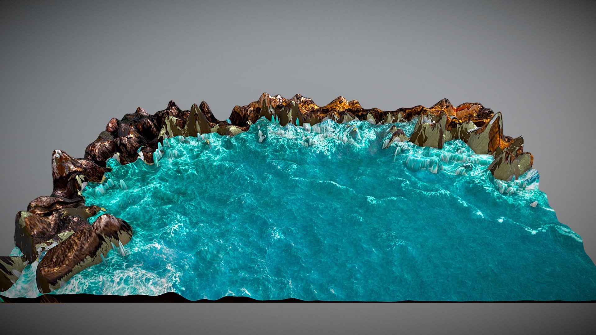 Ocean and Mountain - Download Free 3D model by Farhad.Samey [6b56446 ...