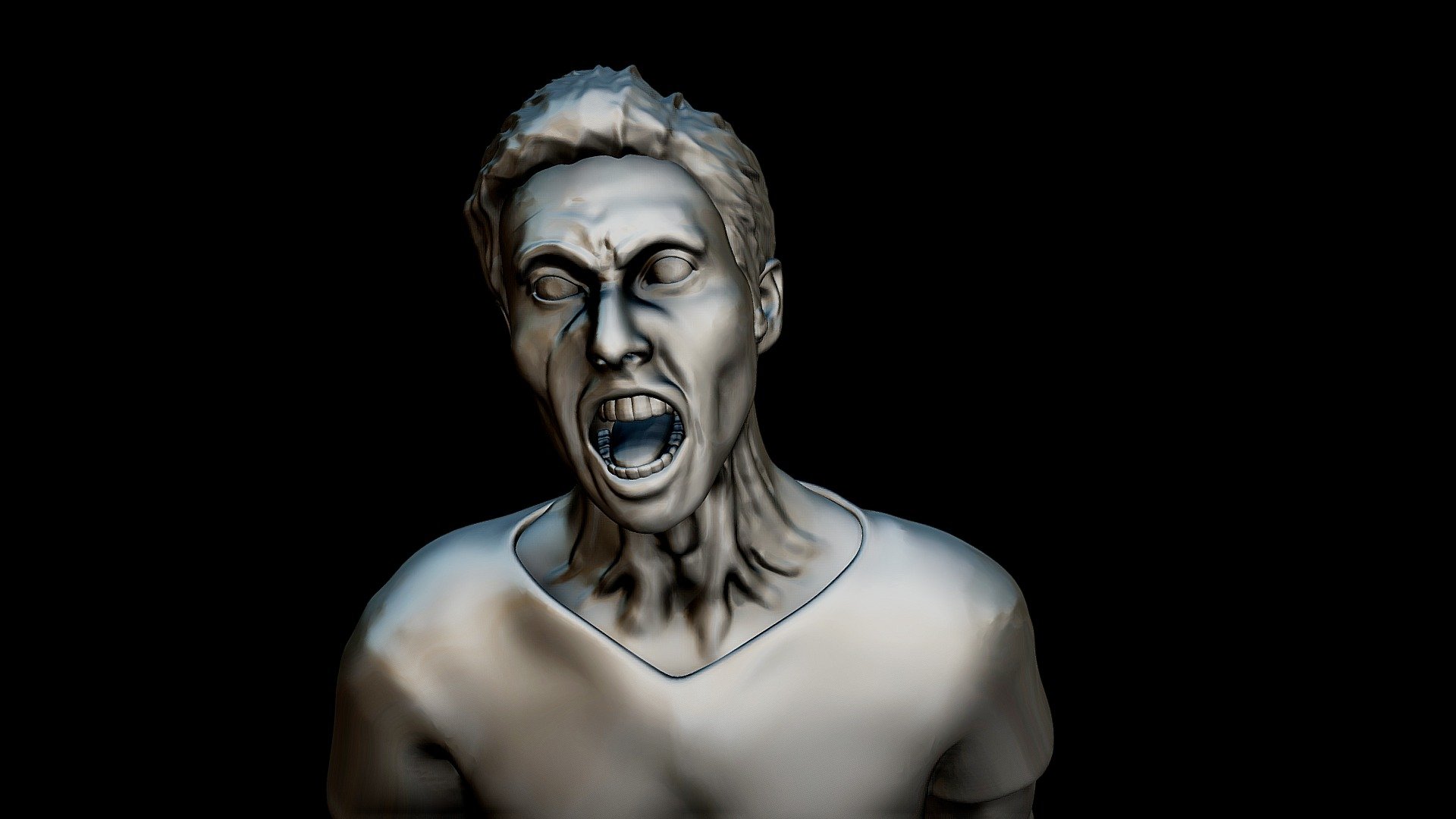 model #11 Screaming dude - 3D model by Amin Adukov (@Aminchok) [6b56f57 ...