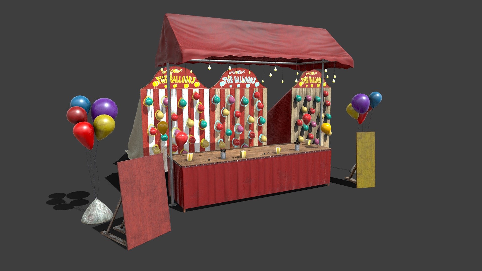 Circus darts and balloons stand - Buy Royalty Free 3D model by Breakunt ...