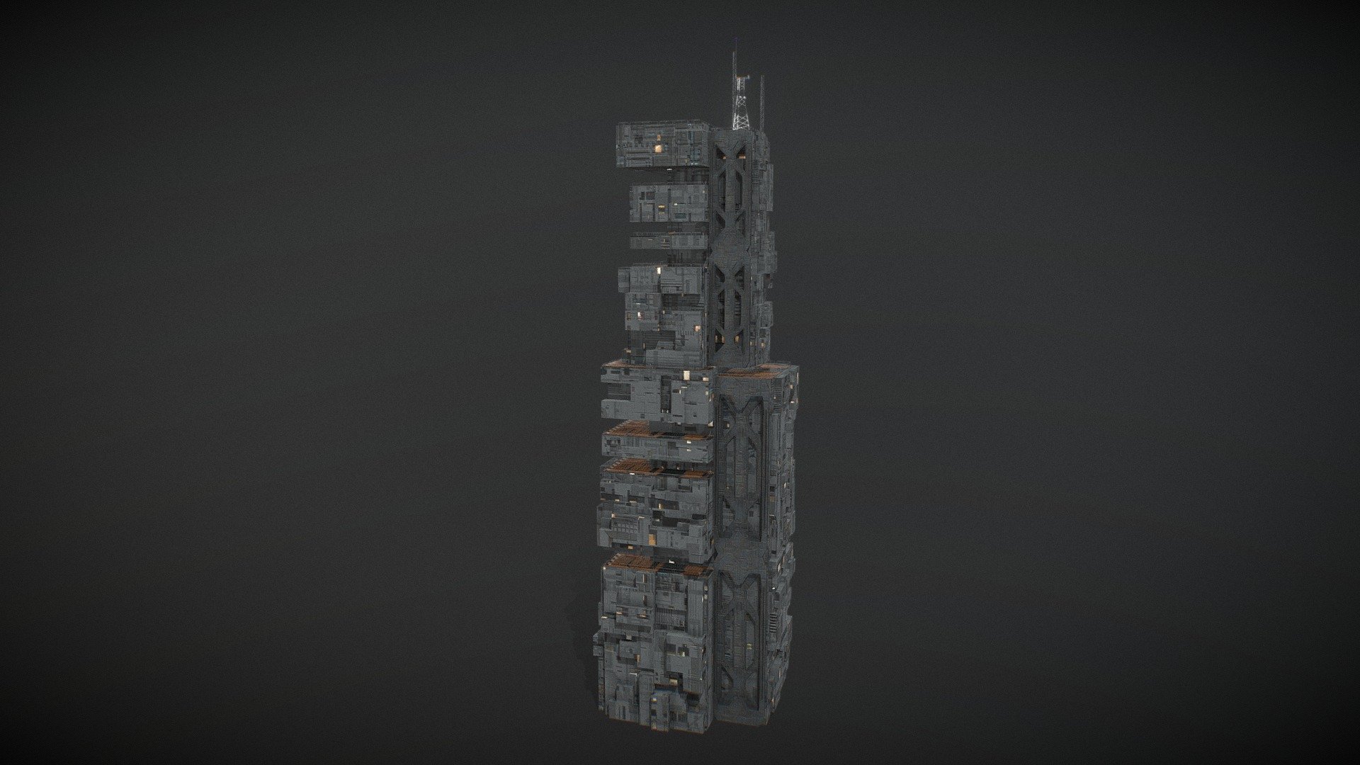 CyberPunk_Scifi Buildings 009 - 3D model by Zippy (@zhipenlee) [6b600f4 ...