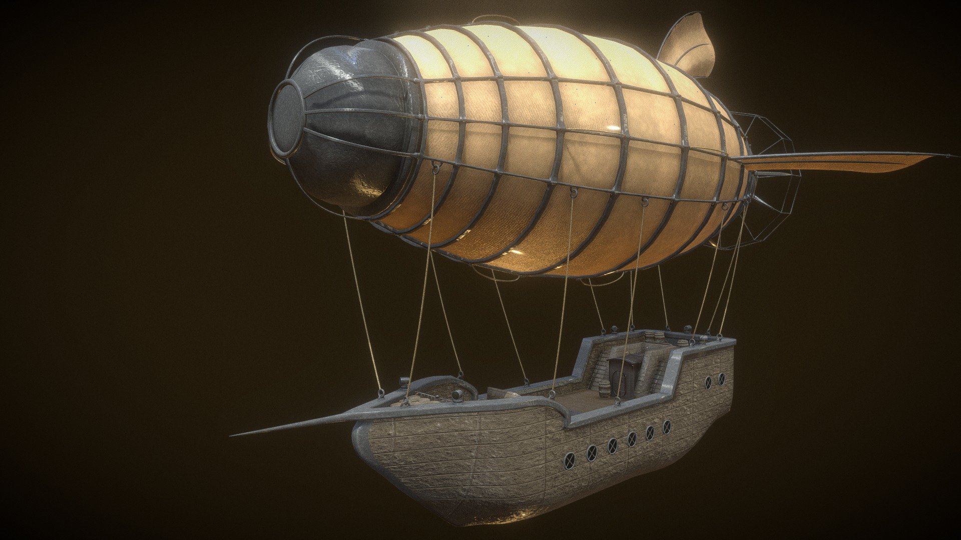 Steampunk scout ship - Download Free 3D model by Penrolz [6b6227f ...