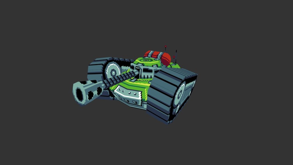 Pixel Art - Flamethrower Tank - 3D model by RensPitman (@pearbook ...