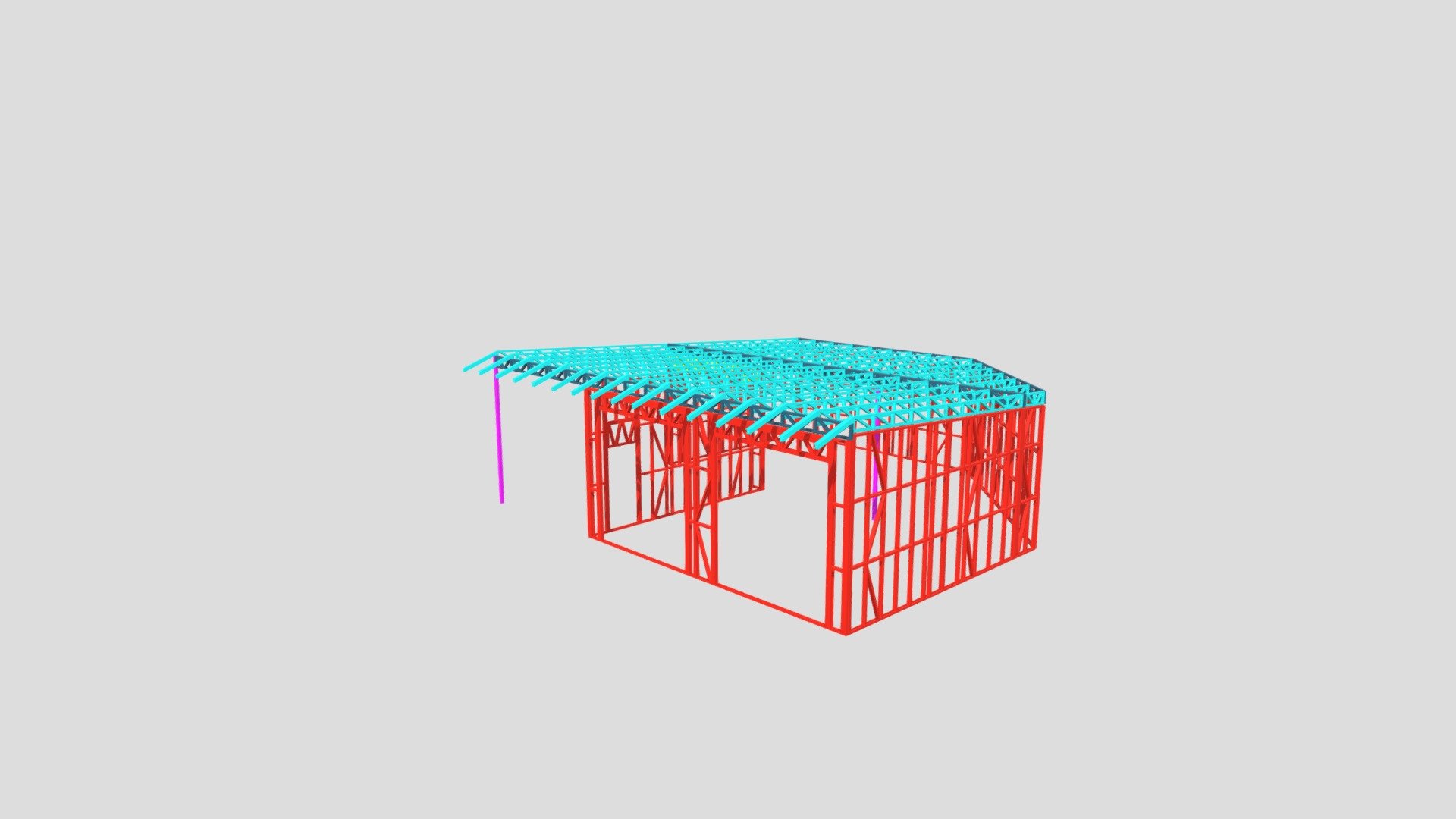 231025-5-SS: 12.0m x 12.0m Shed - 3D model by Steel Frame Solutions ...