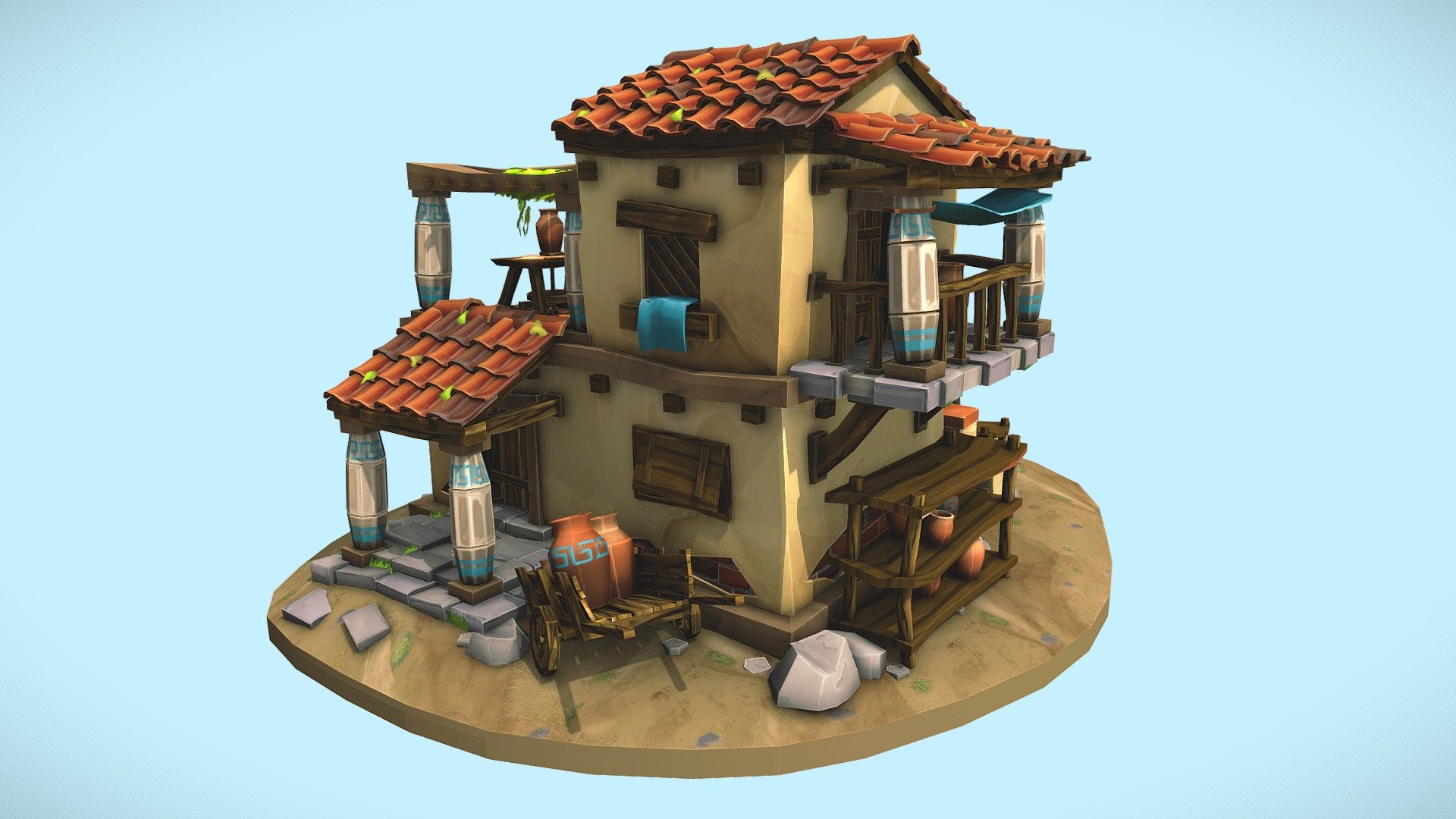 Greek Pottery house DAE - Download Free 3D model by Leo_Newman [6b7ee18 ...