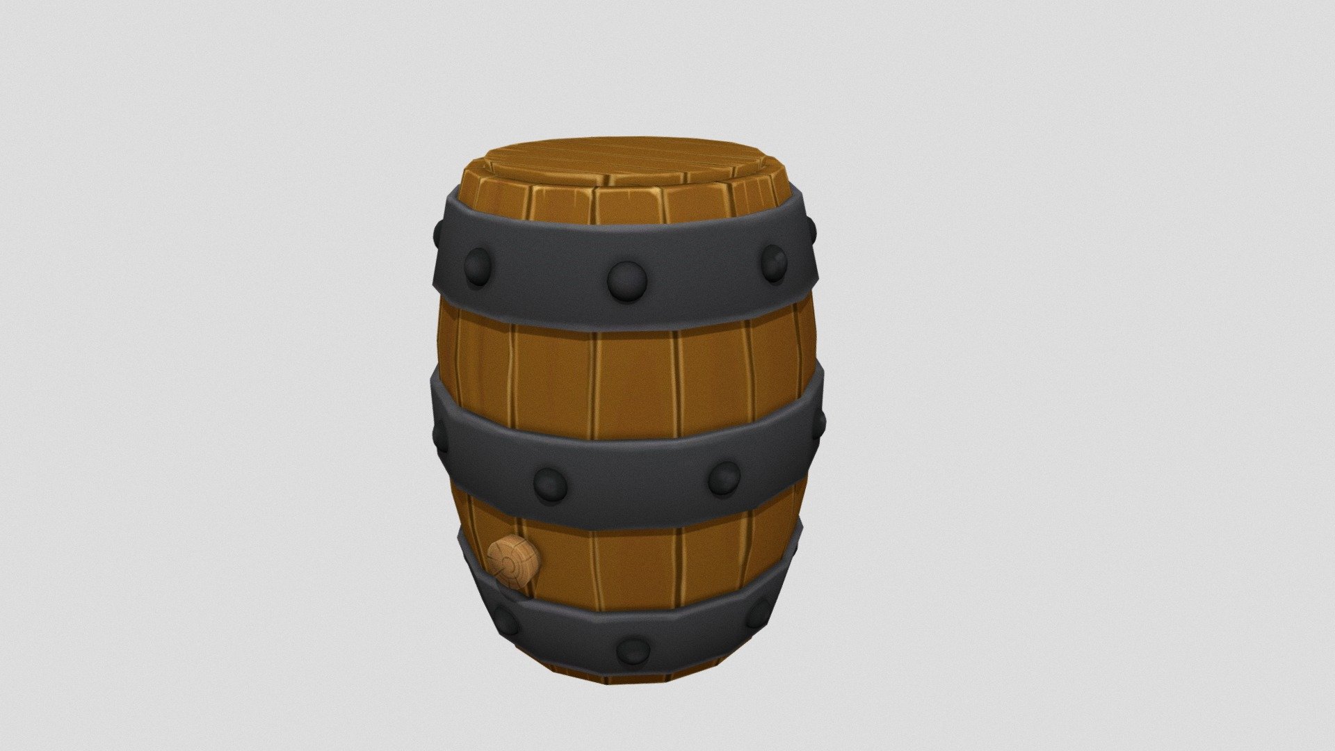 Stylized, Hand-Painted Barrel - Download Free 3D model by Brian Wood ...