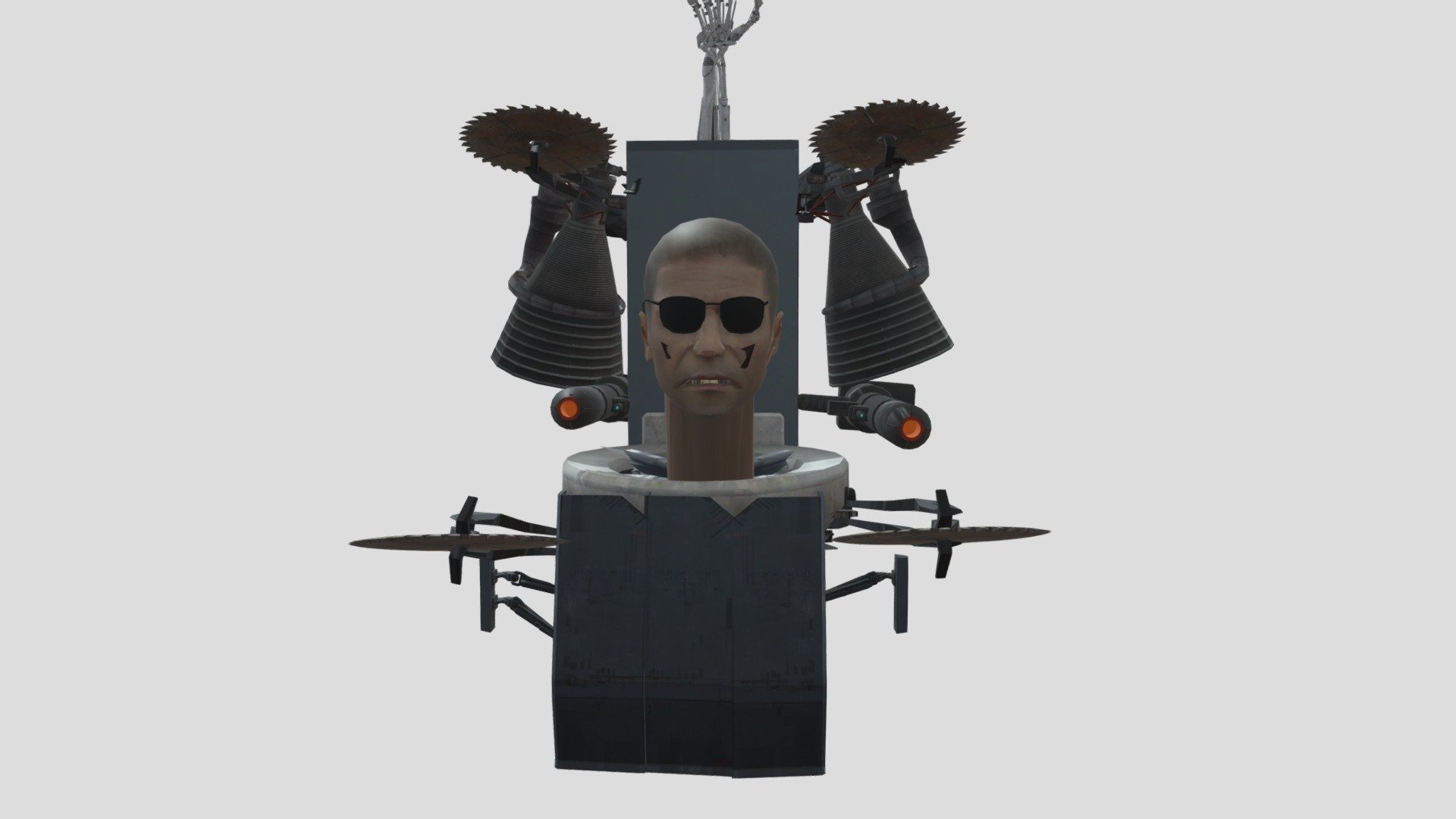 Quad Buzzsaw Protecting Jetpack Laser Toliet - Download Free 3D model ...