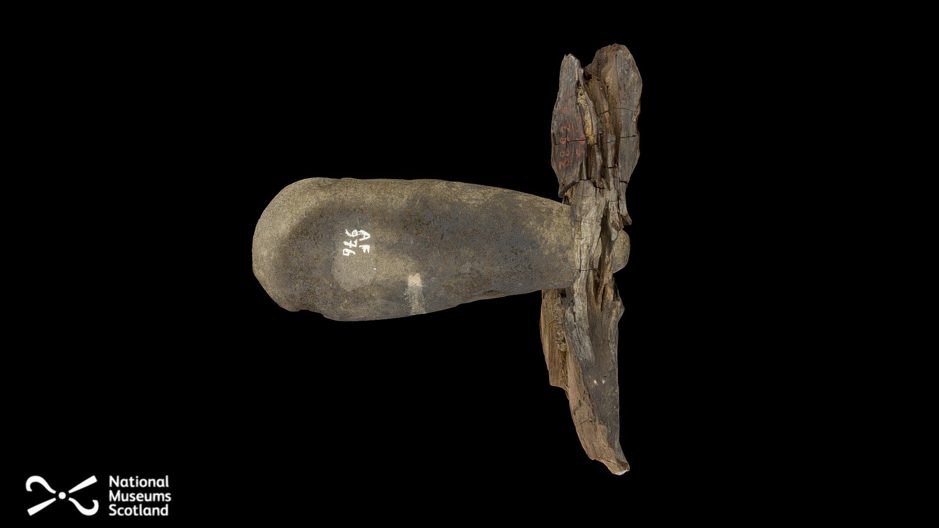 Hafted Neolithic stone axe, Coll, Lewis - 3D model by National Museums ...