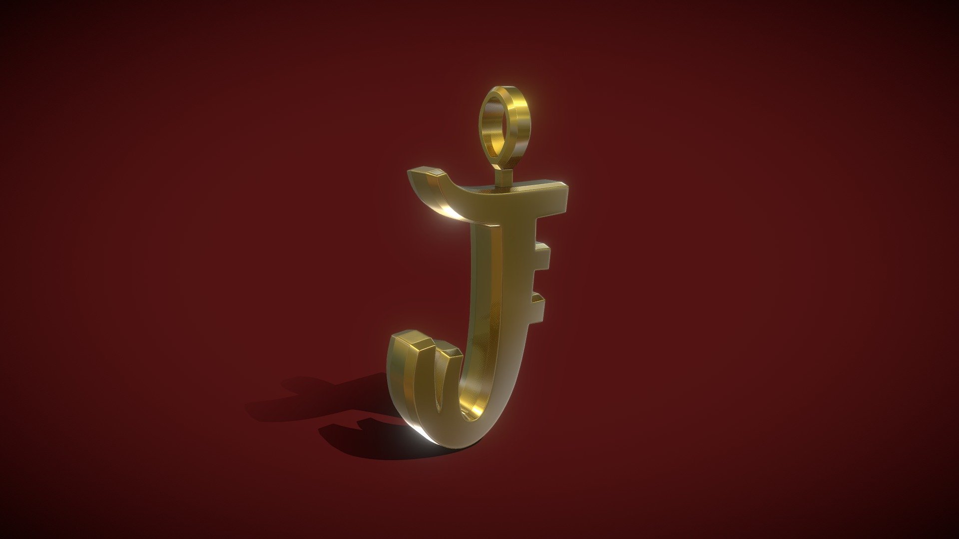 J Letter Pendant Gold - Buy Royalty Free 3D model by Sandeep Choudhary ...